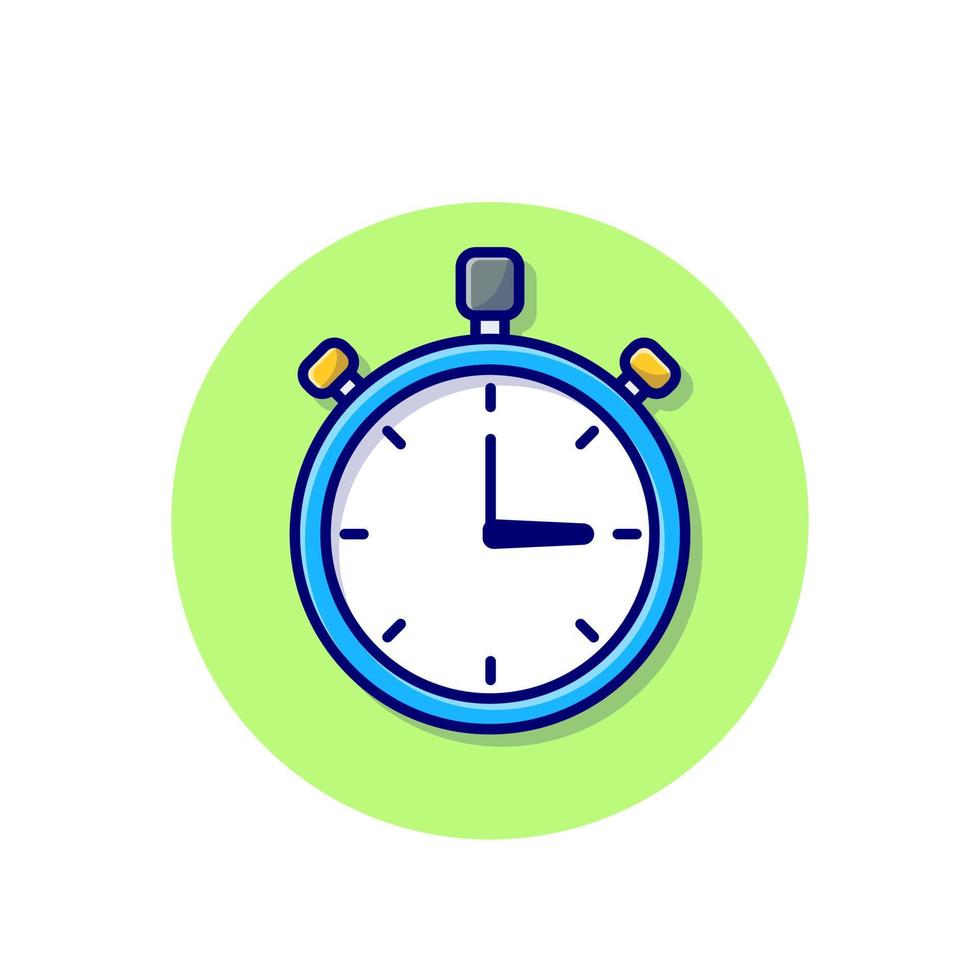 Stopwatch Timer Cartoon Vector Icon Illustration Sport Object Icon Concept Isolated Premium