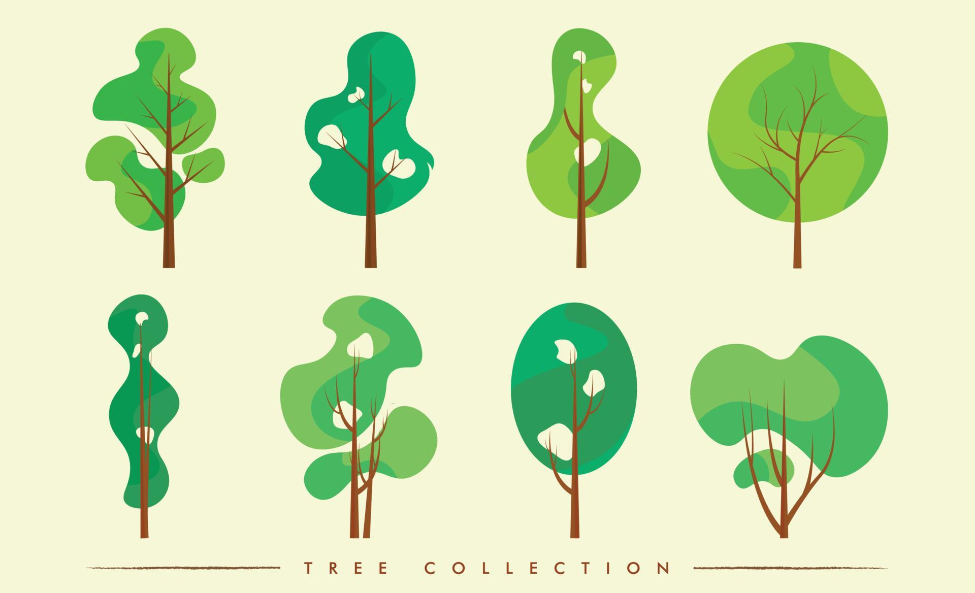 Trees vector collection 11776454 Vector Art at Vecteezy