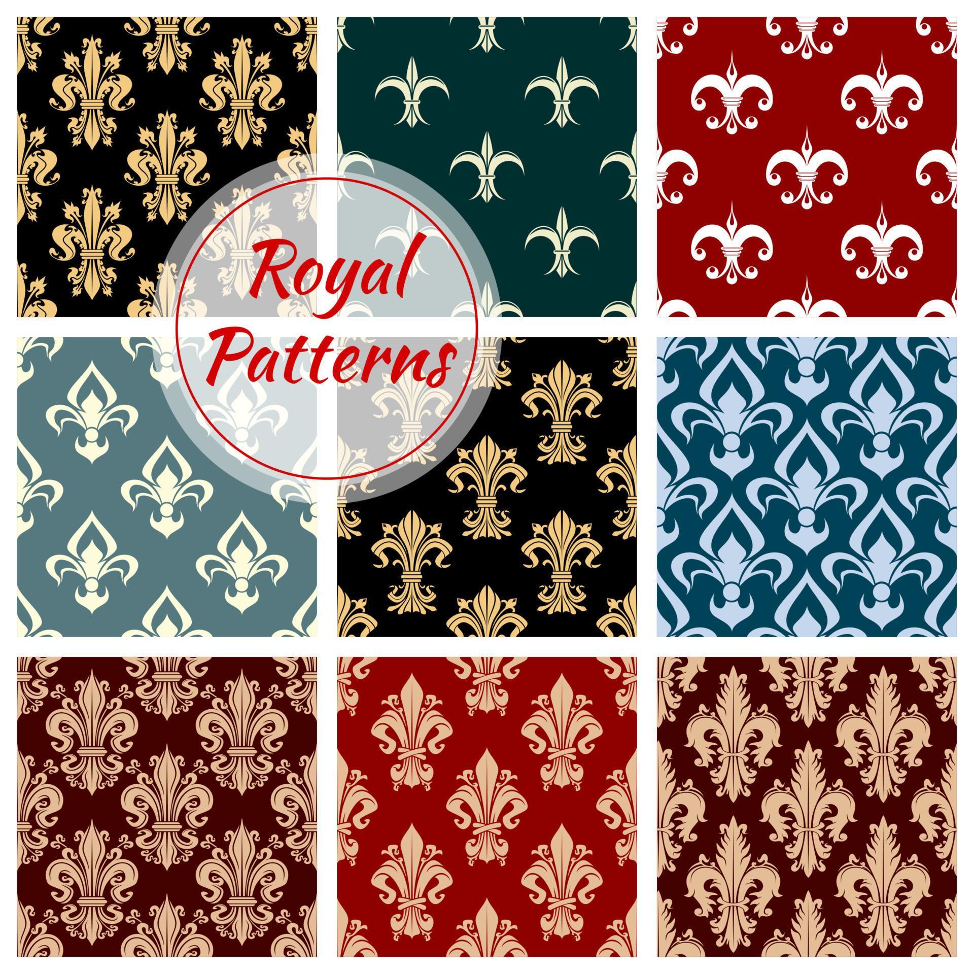 Royal floral seamless patterns set 11777256 Vector Art at Vecteezy