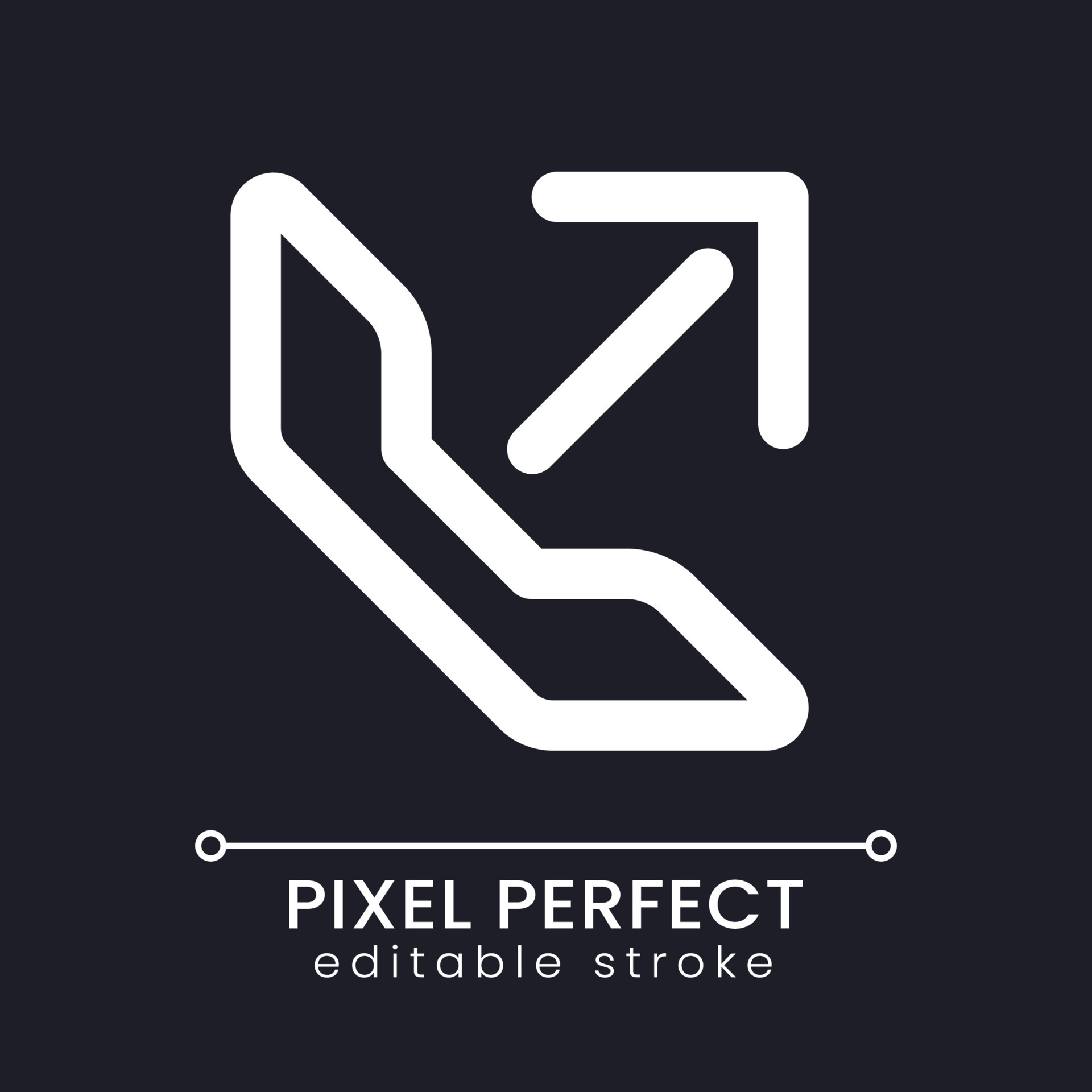 Outgoing Call Pixel Perfect White Linear Ui Icon For Dark Theme Calling Via Messenger Vector