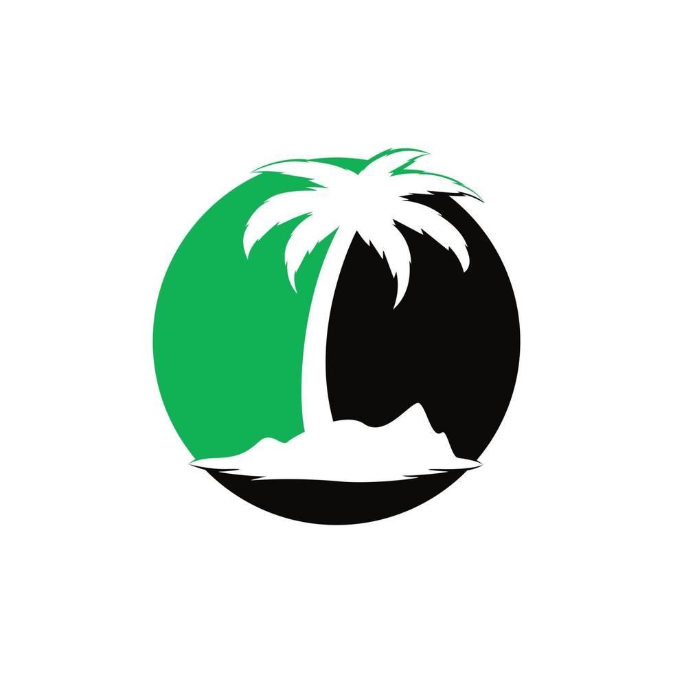 diseño de logo de playa tropical y palmera. diseño creativo del logotipo del vector de la ...