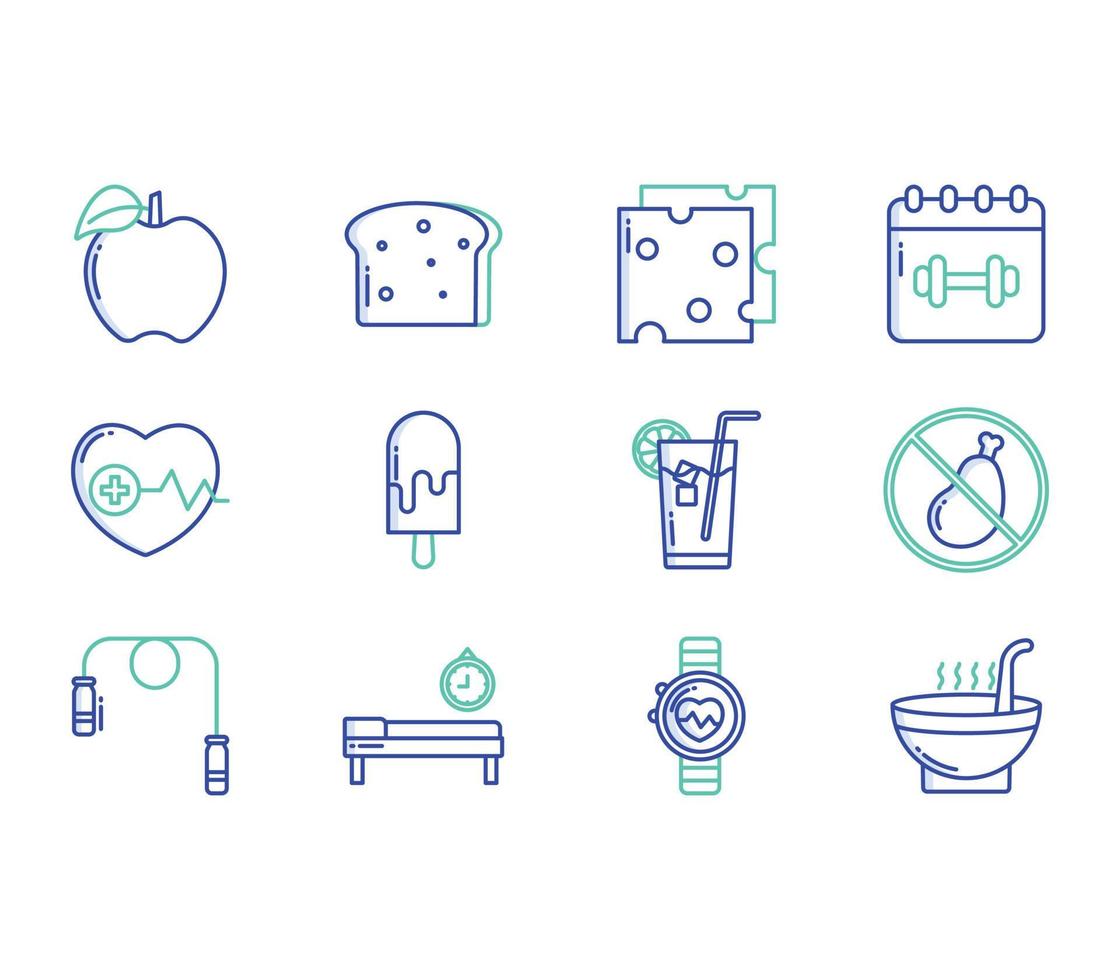 Diet And Nutrition, healthy life icon set 11777971 Vector Art at Vecteezy