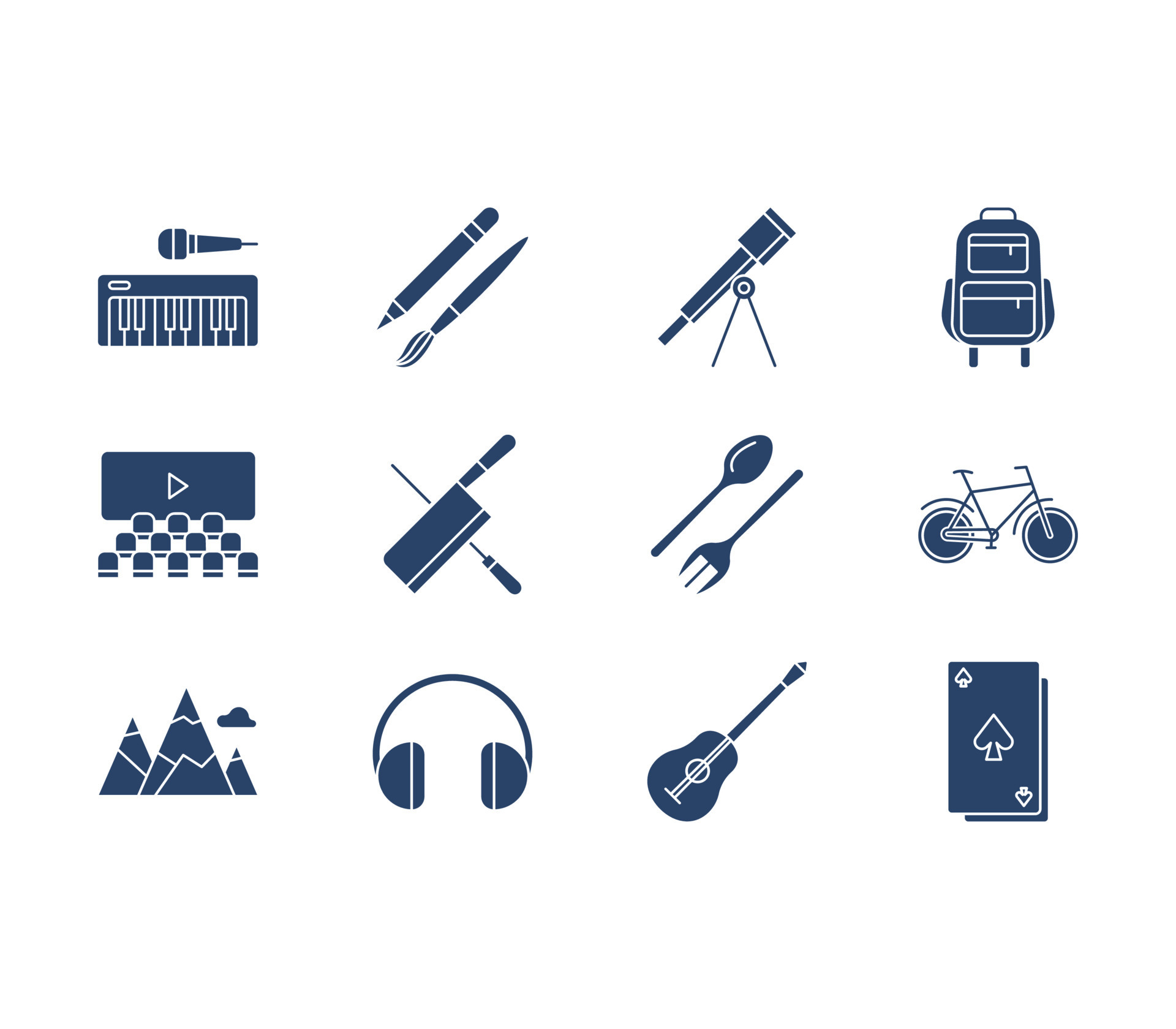 Hobbies and activities icon set 11777997 Vector Art at Vecteezy Hobbies and activities icon set 11777997 Vector Art at Vecteezy