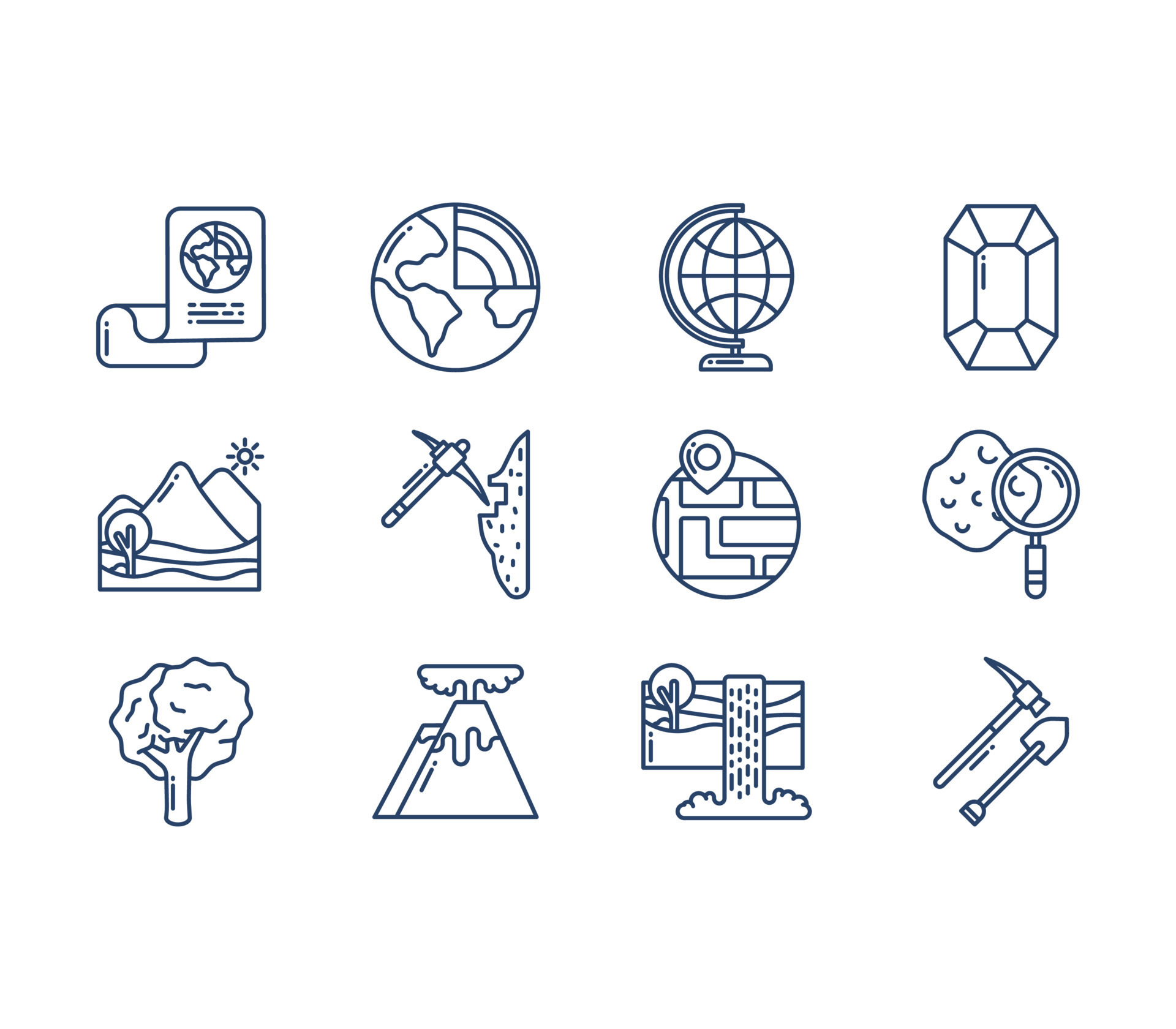 conjunto de iconos de estudio de geografía y geología 11778045 Vector ... conjunto de iconos de estudio de geografía y geología 11778045 Vector ...