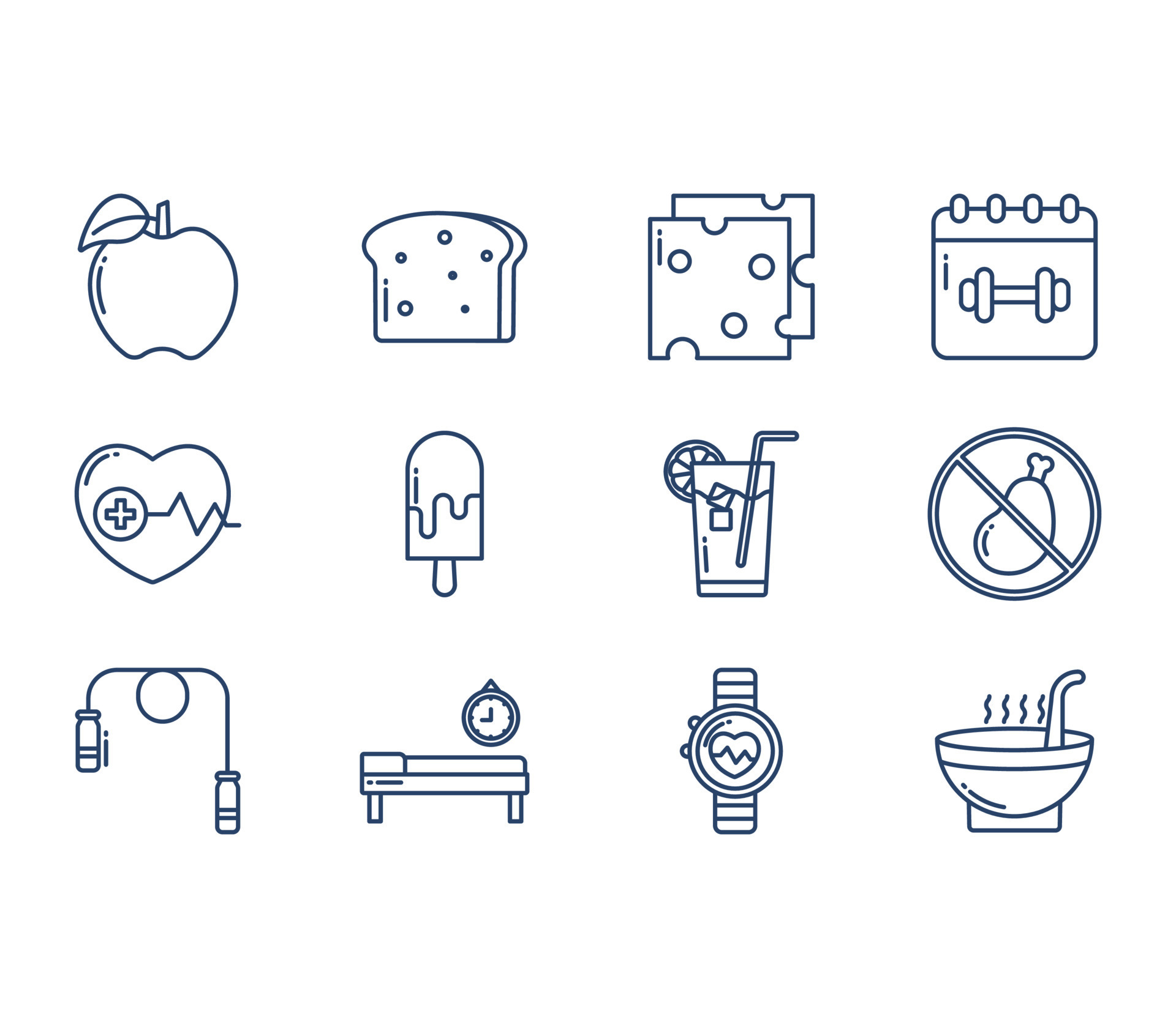 Diet And Nutrition, healthy life icon set 11778140 Vector Art at Vecteezy