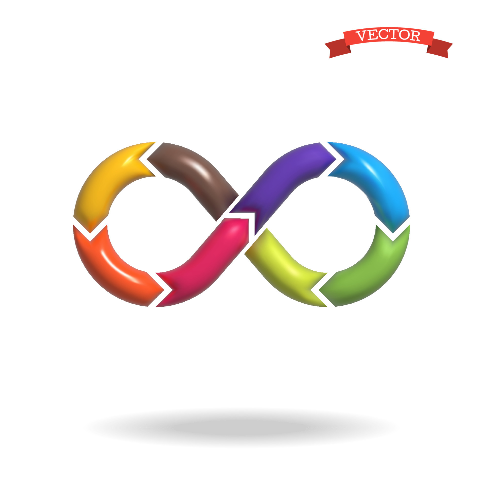 3d Vector Devops Symbol Realistic Glossy Plastic Illustration