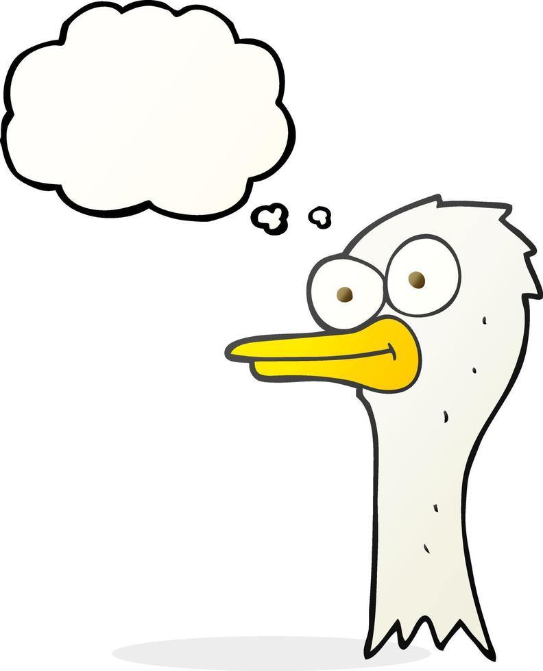 Freehand Drawn Thought Bubble Cartoon Ostrich Head 11783613 Vector Art