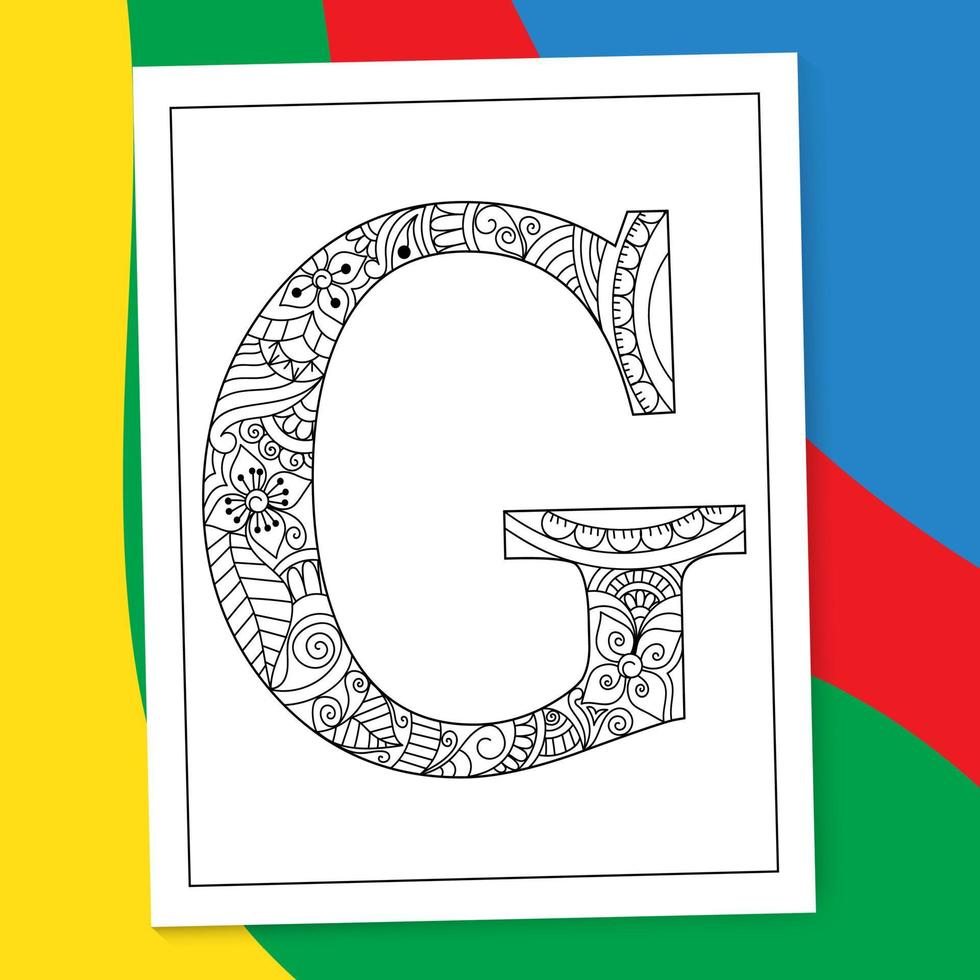 Página Para Colorear De Letras Del Alfabeto Mandala Dibujadas A Mano De La A A La Z Alfabeto