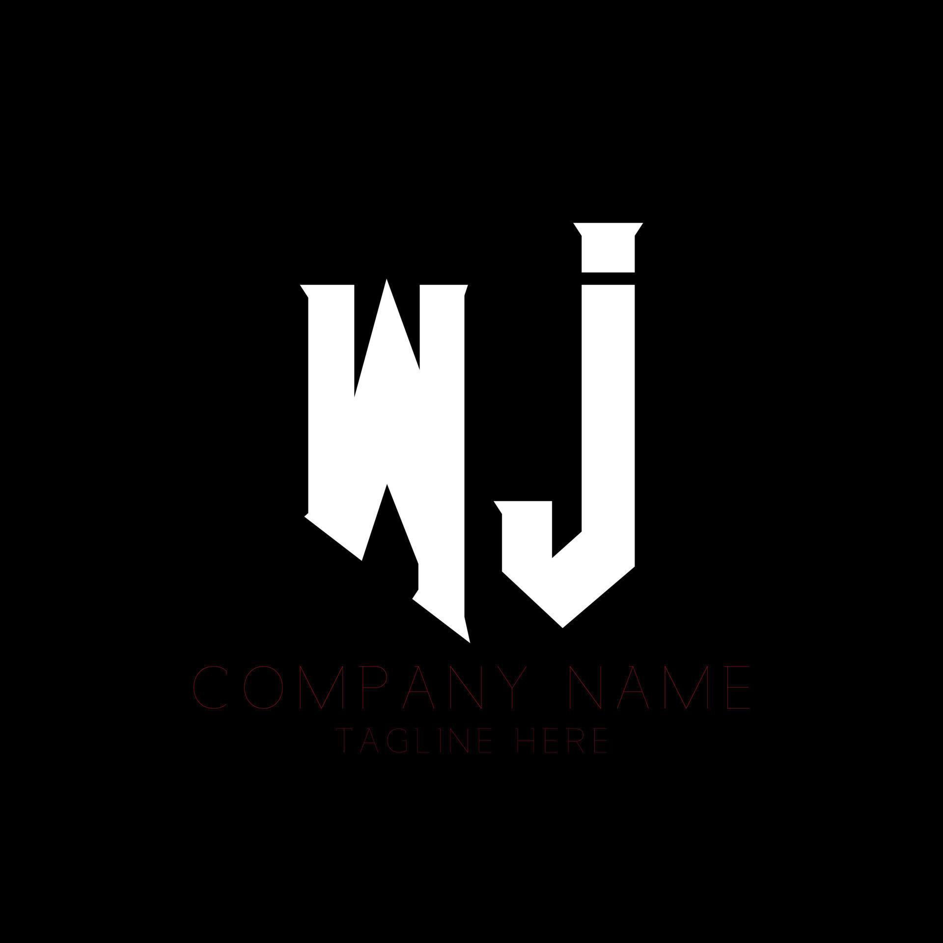diseño del logotipo de la letra wj. letras iniciales wj icono del logotipo de juegos para ...