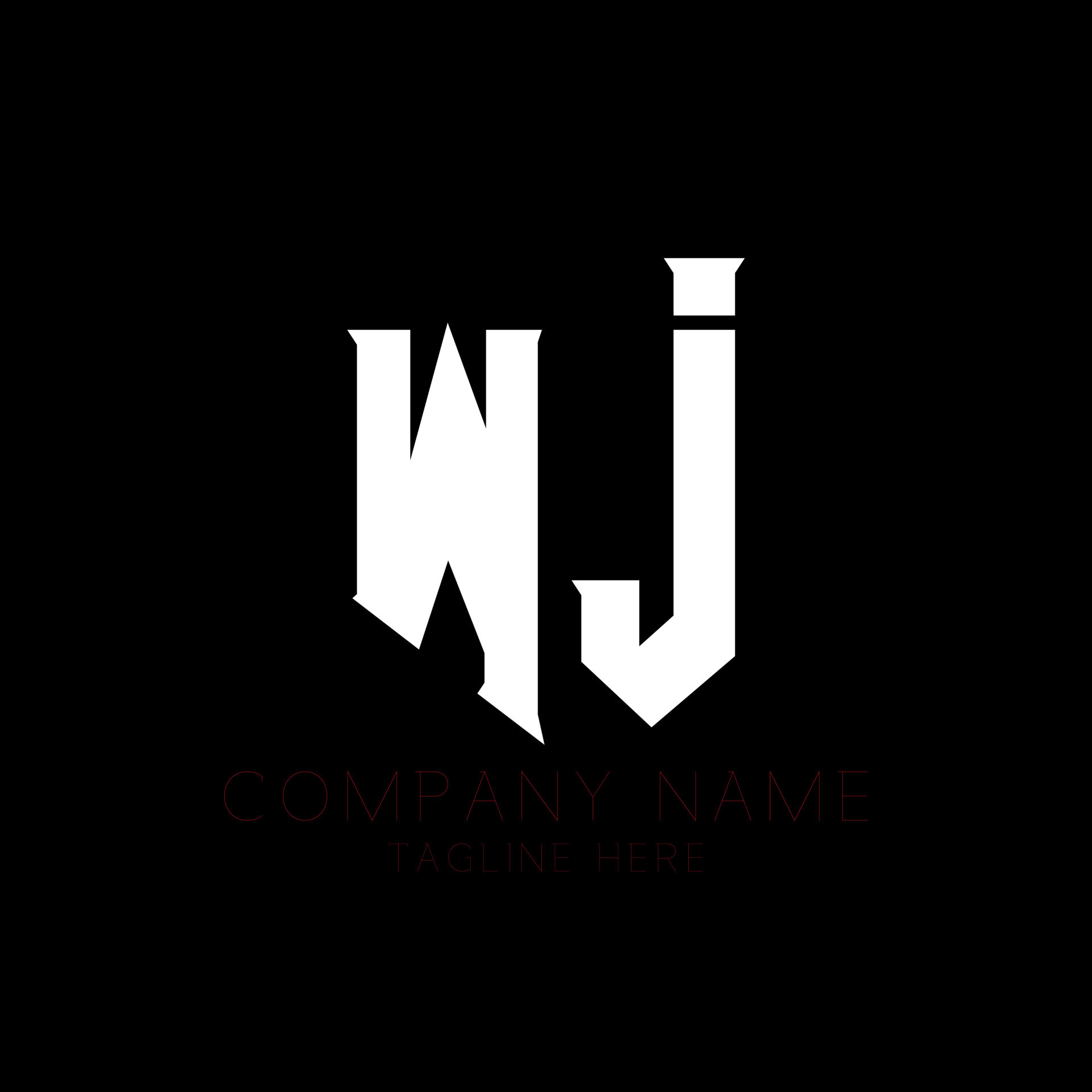diseño del logotipo de la letra wj. letras iniciales wj icono del logotipo de juegos para ...