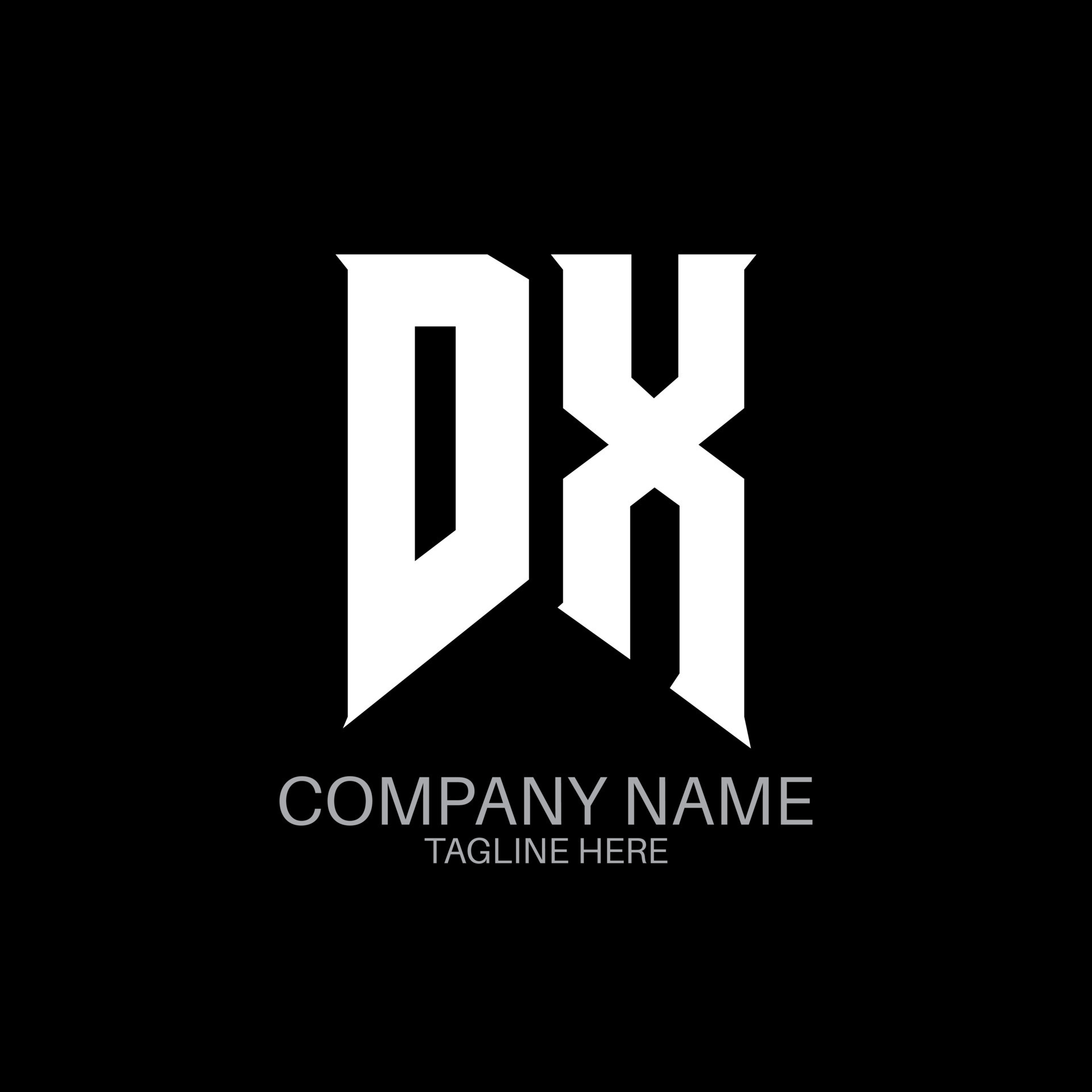 diseño del logotipo de la letra dx. letras iniciales del icono del logotipo de dx gaming para ...