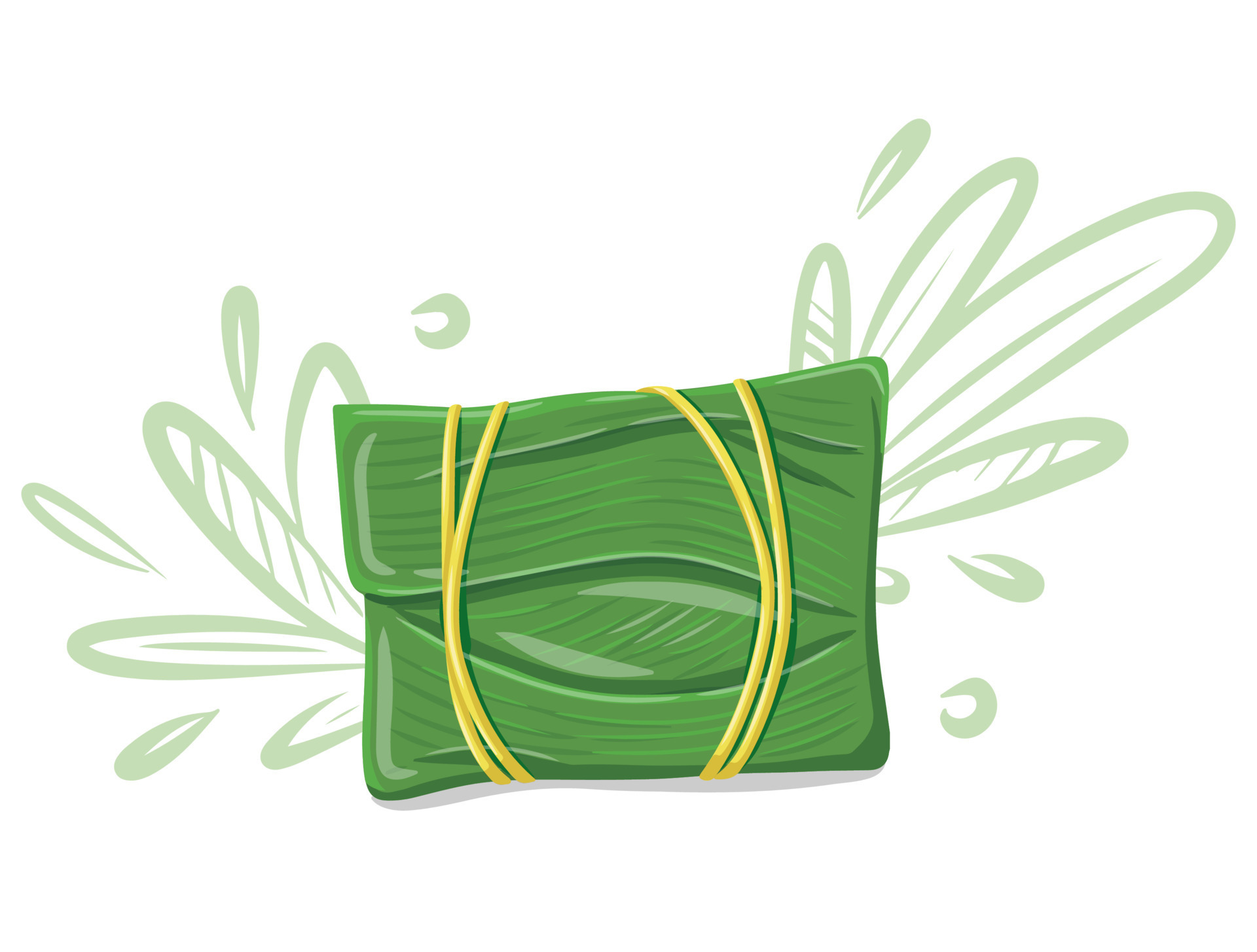 Isolated Zongzi On White Background A Couple Of Sticky Rice Dumpling Chinese Traditional Food