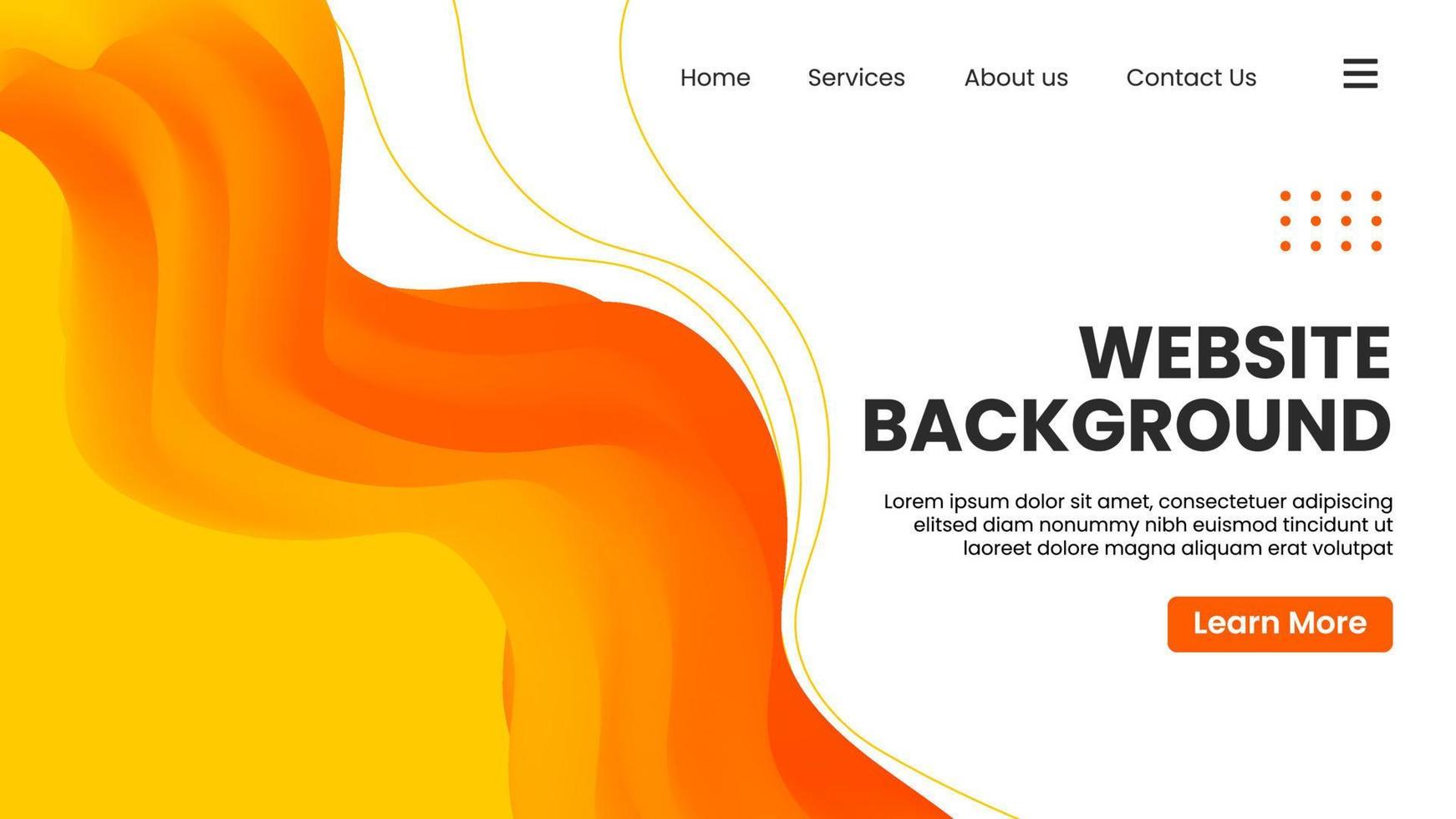 Abstract website background yellow and orange wavy gradient shape ...