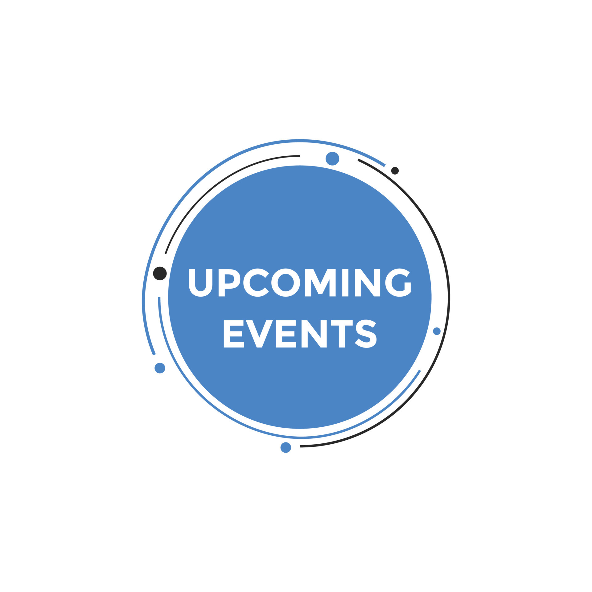 Upcoming events button. speech bubble. Upcoming events web banner template. Vector Illustration ...