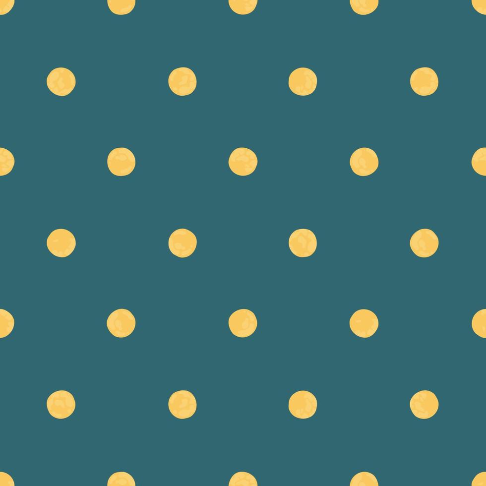 Yellow Polka Dot On Pine Green Background, Seamless Vector Pattern ...