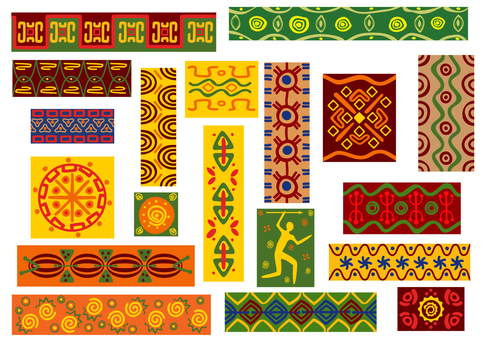 African tribal ornaments set with ethnic patterns 11790351 Vector Art ...