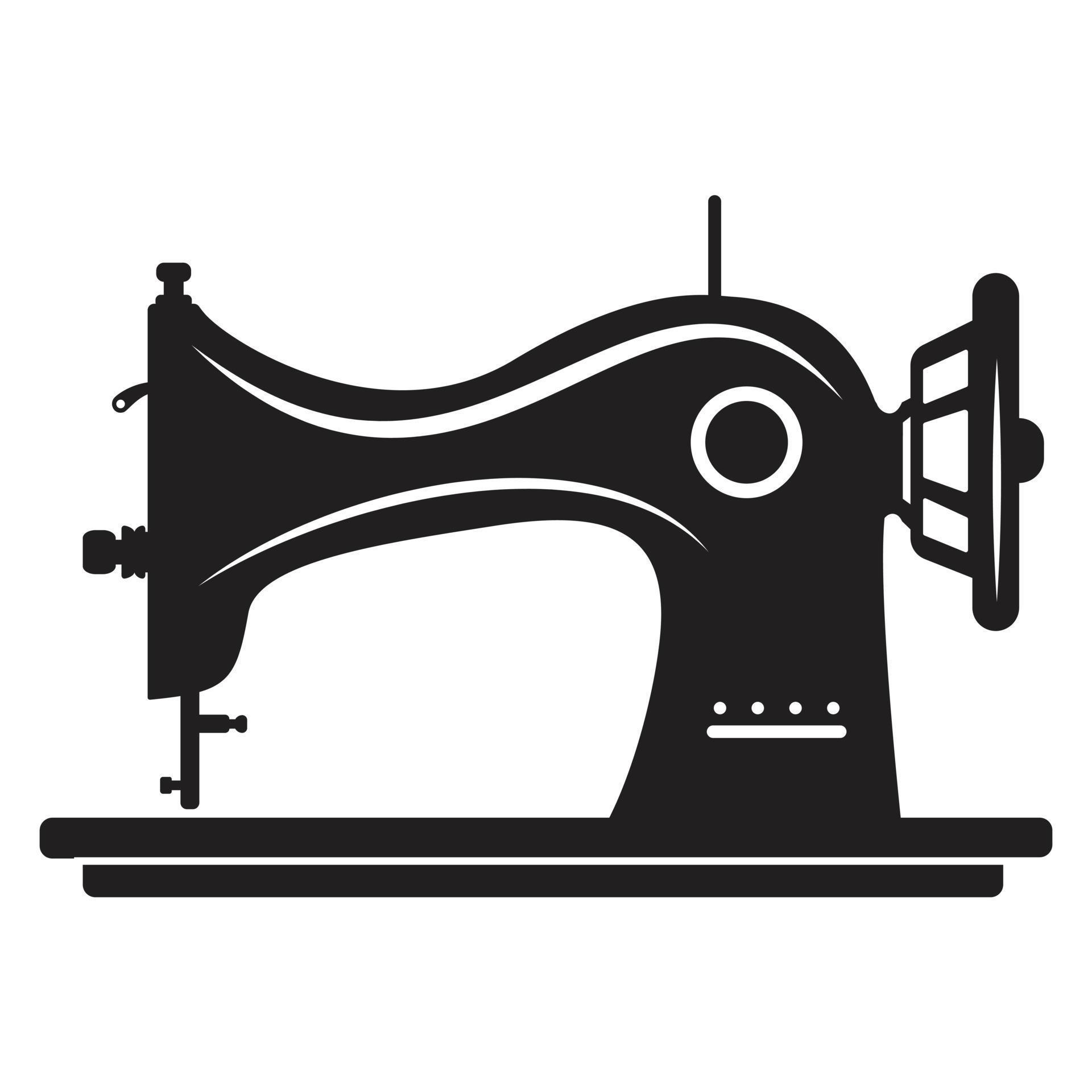 Manual Sew Machine Vector Icon Simple Illustration Of Manual Stitching