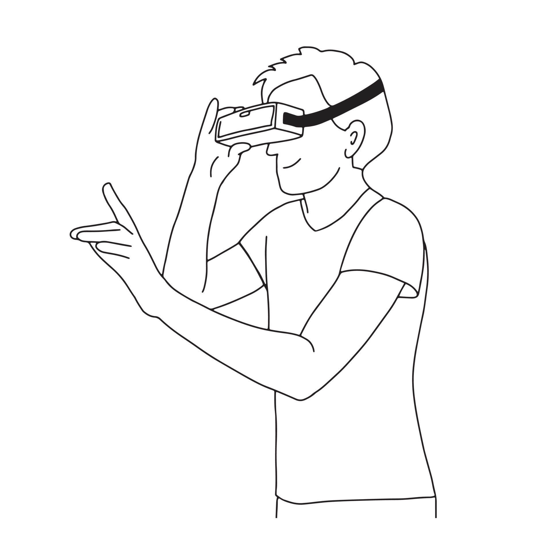 Vector illustration of a person holding virtual reality glasses. VR ... Vector illustration of a person holding virtual reality glasses. VR ...