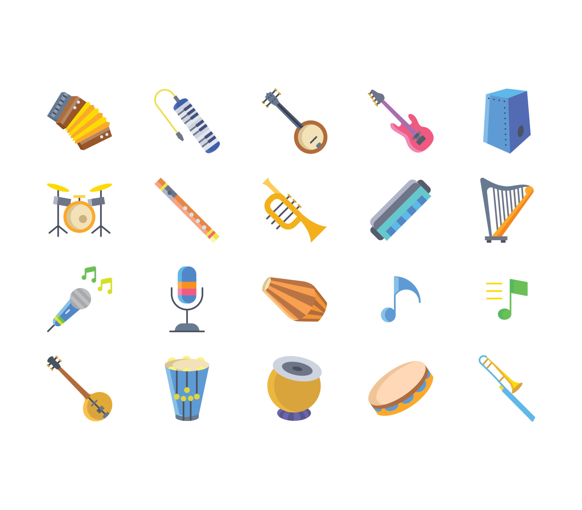 Music Instruments Icon Set 11797973 Vector Art At Vecteezy