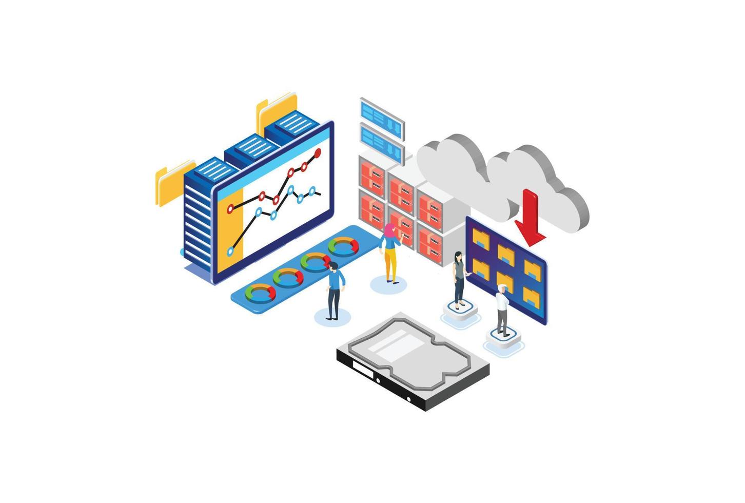 Modern Isometric Smart Cloud Database Processing Technology ...
