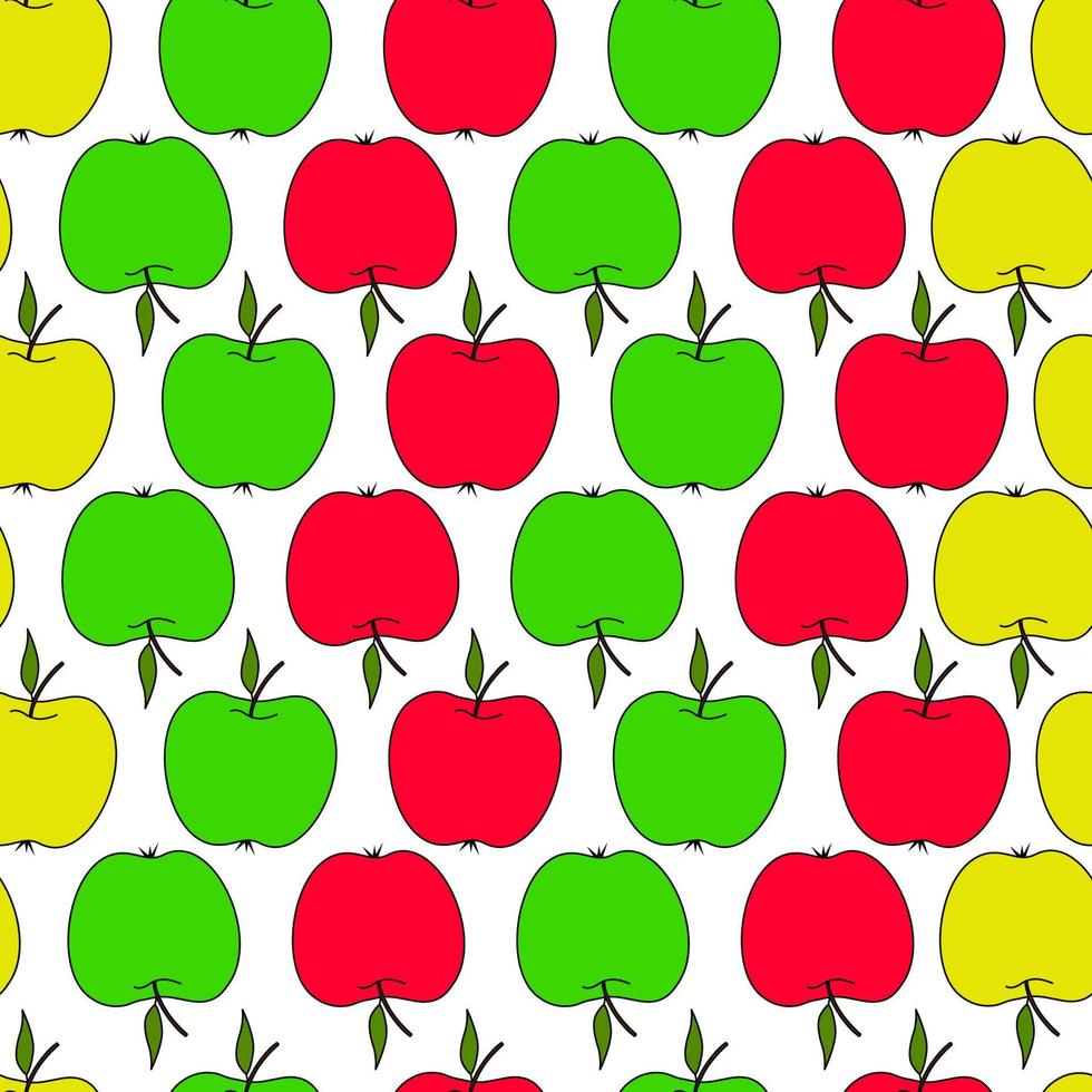 Seamless pattern with apples on a white background . Autumn pattern ...