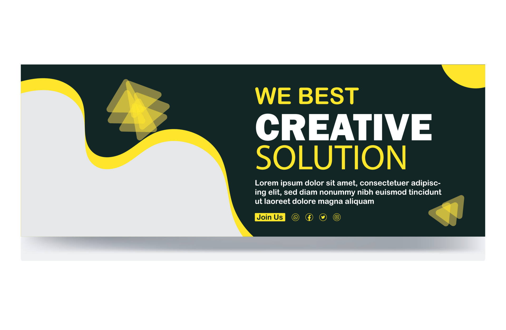 we best creative solutions cover web banner template 11800145 Vector Art at Vecteezy