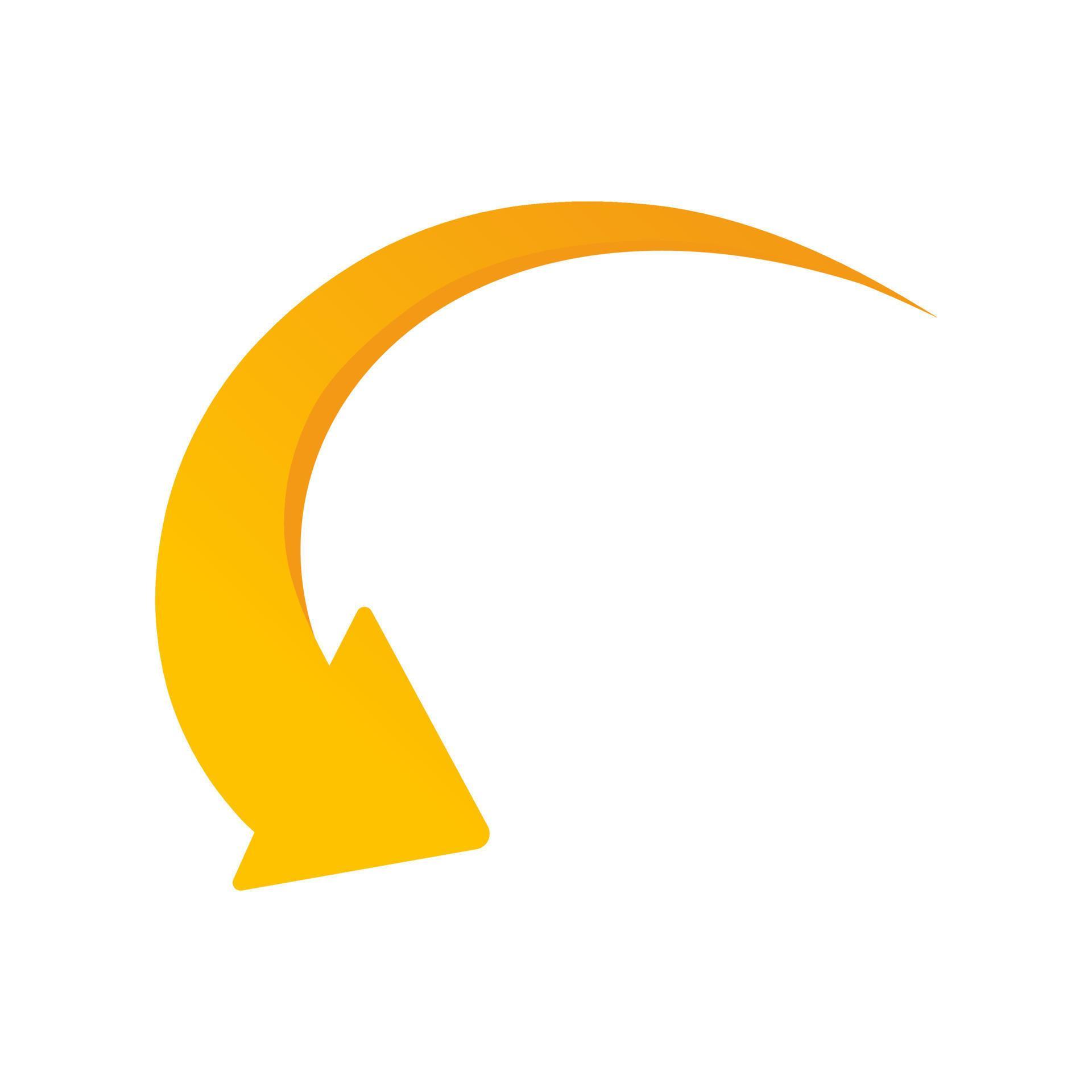 Vector yellow return arrow. Gradient right arrow. Modern business ...