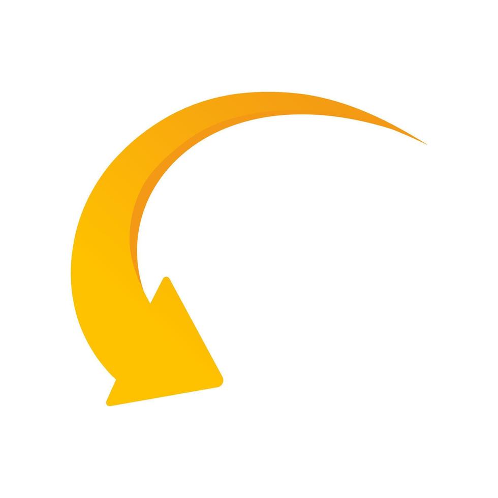 Vector yellow return arrow. Gradient right arrow. Modern business ... Vector yellow return arrow. Gradient right arrow. Modern business ...