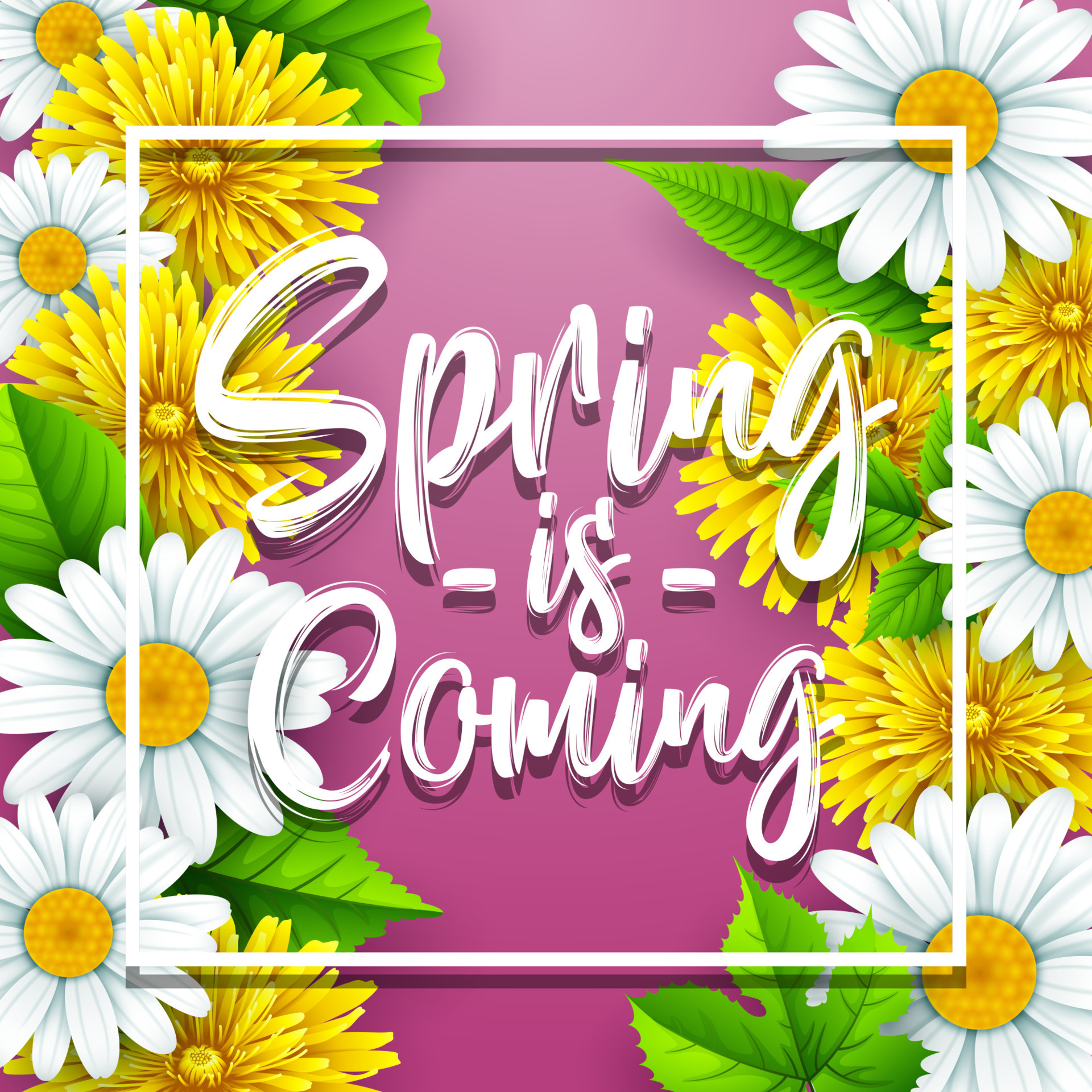 Spring background with several flower wreath. vector illustration ...