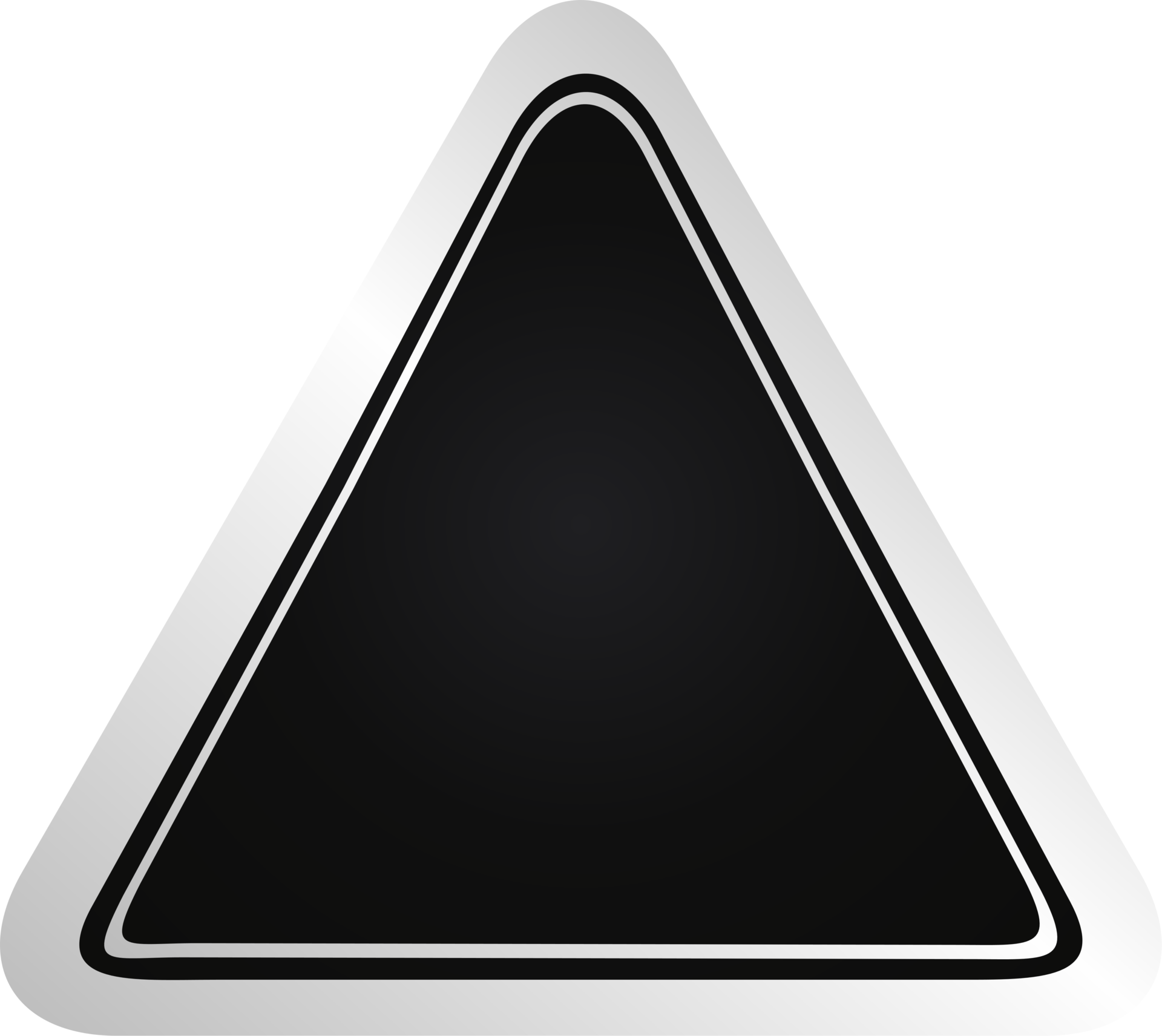 insignia triangular negra y plateada 11811825 PNG