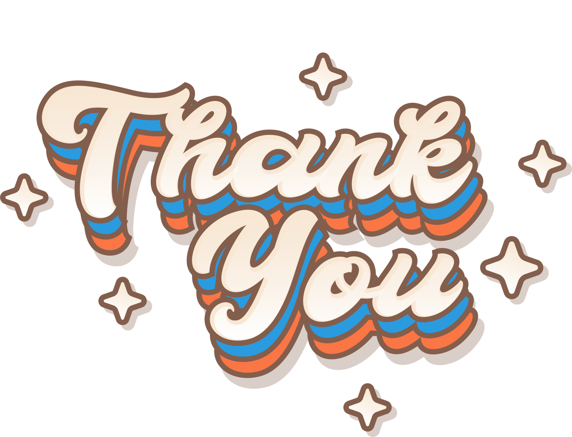 thank you. Colorful Retro Cartoon Sticker text With Twinkle Star ... thank you. Colorful Retro Cartoon Sticker text With Twinkle Star ...