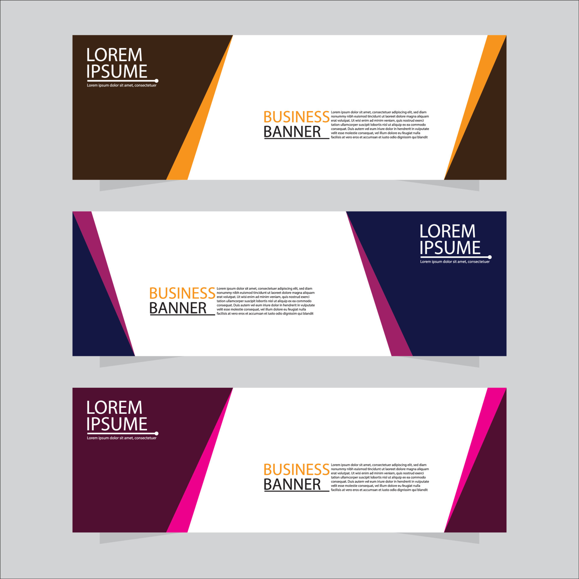 Vector abstract design web banner template. Modern banner. Abstract geometric web banner ...