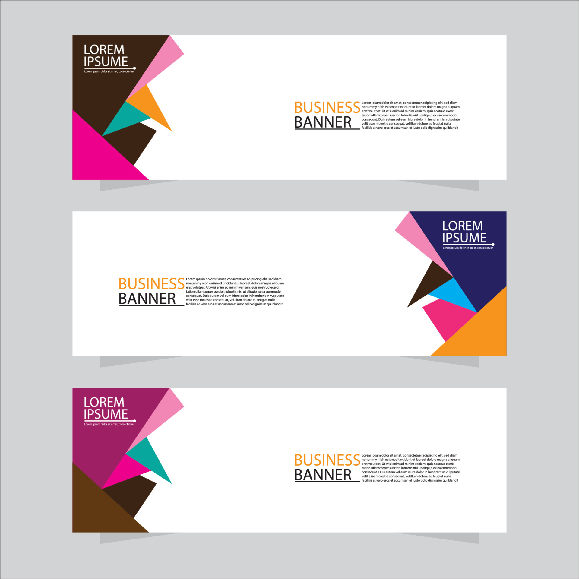 Vector abstract design web banner template. Modern banner. Abstract geometric web banner ...