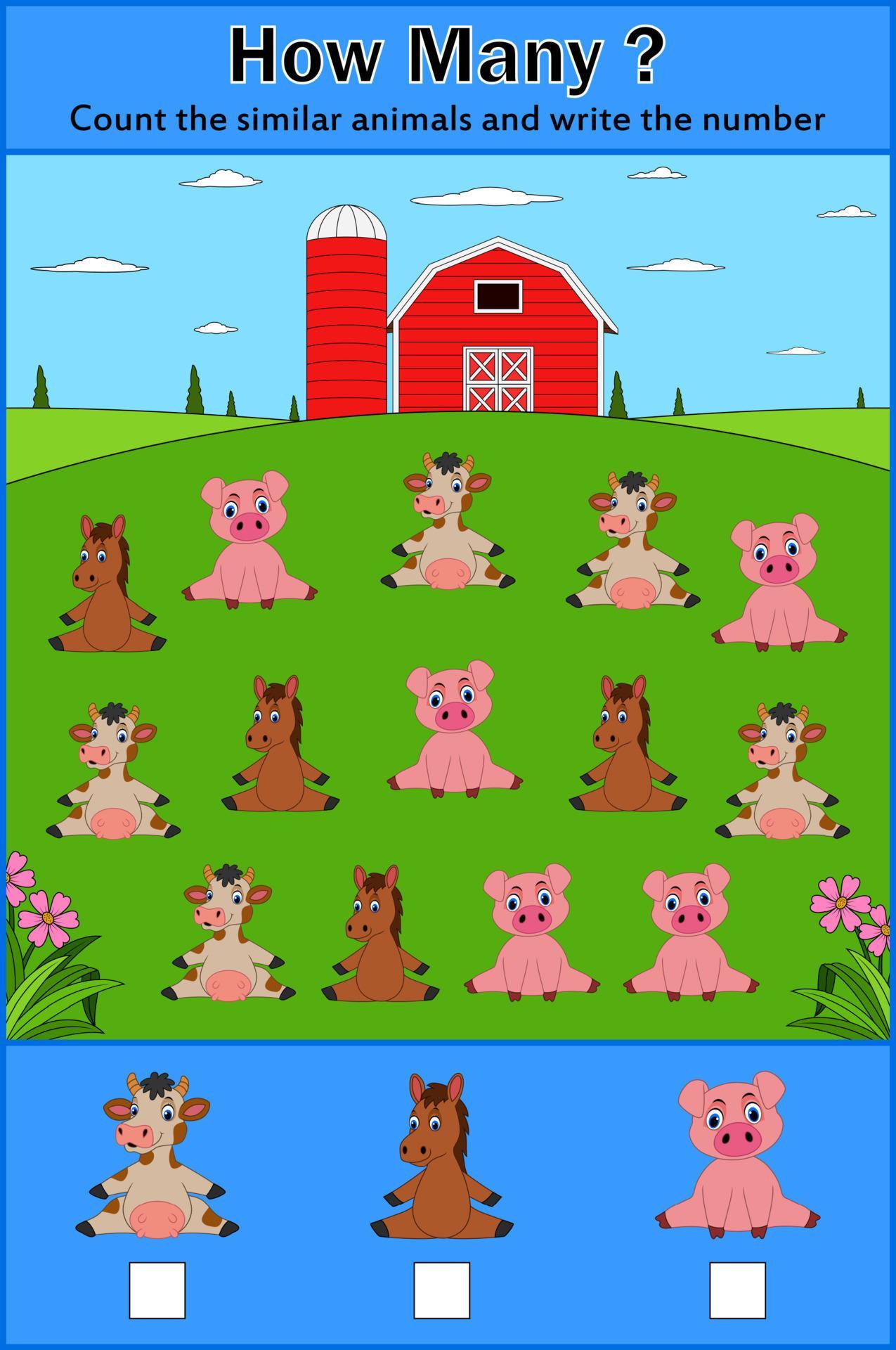 Education counting game of animals for preschool children 11813518 ...