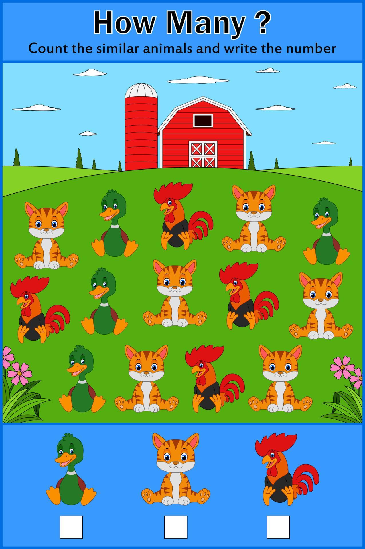 Education counting game of animals for preschool children 11813567 ...
