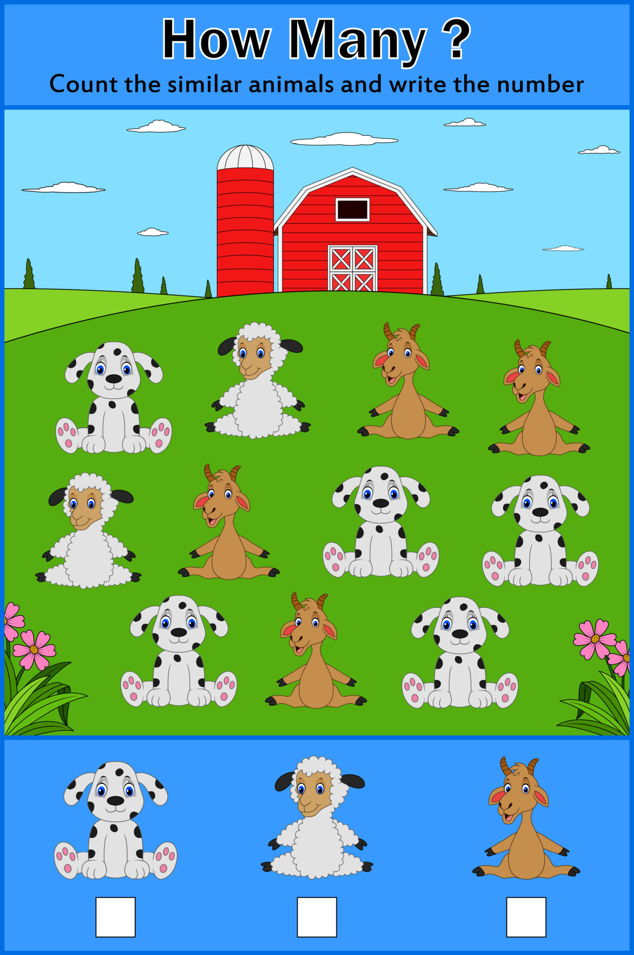 Education counting game of animals for preschool children 11813834 ...