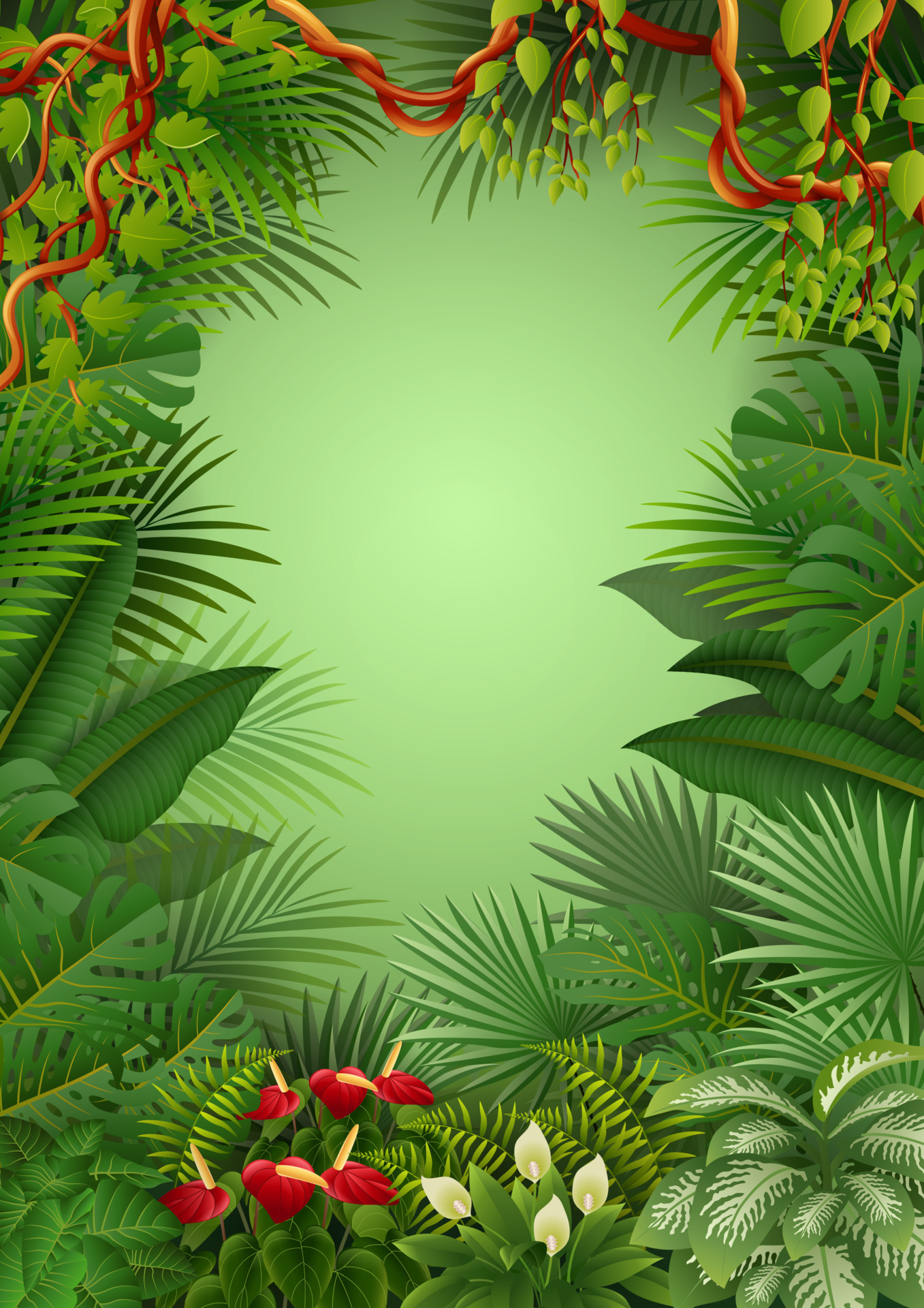 ilustración vectorial de fondo de la selva tropical 11813877 Vector en ...