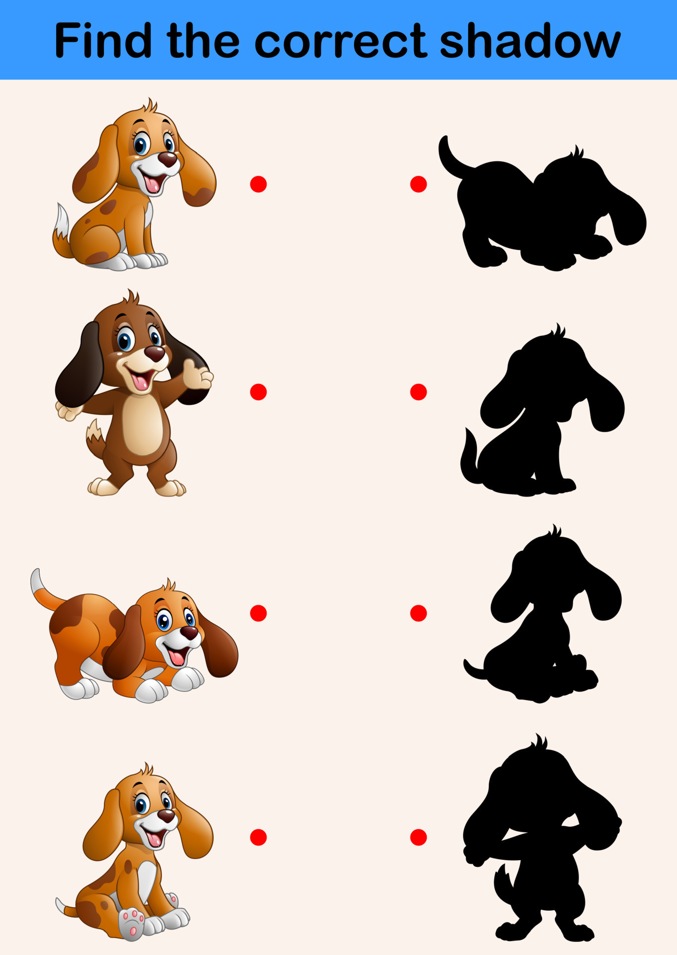 Find correct shadow. Funny little dog collections 11814075 Vector Art ... Find correct shadow. Funny little dog collections 11814075 Vector Art ...