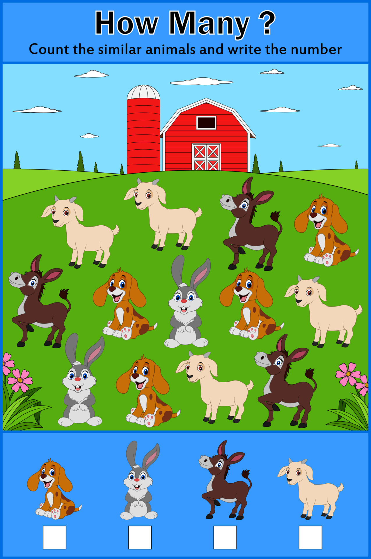 Education counting game of animals for preschool children 11814177 ...