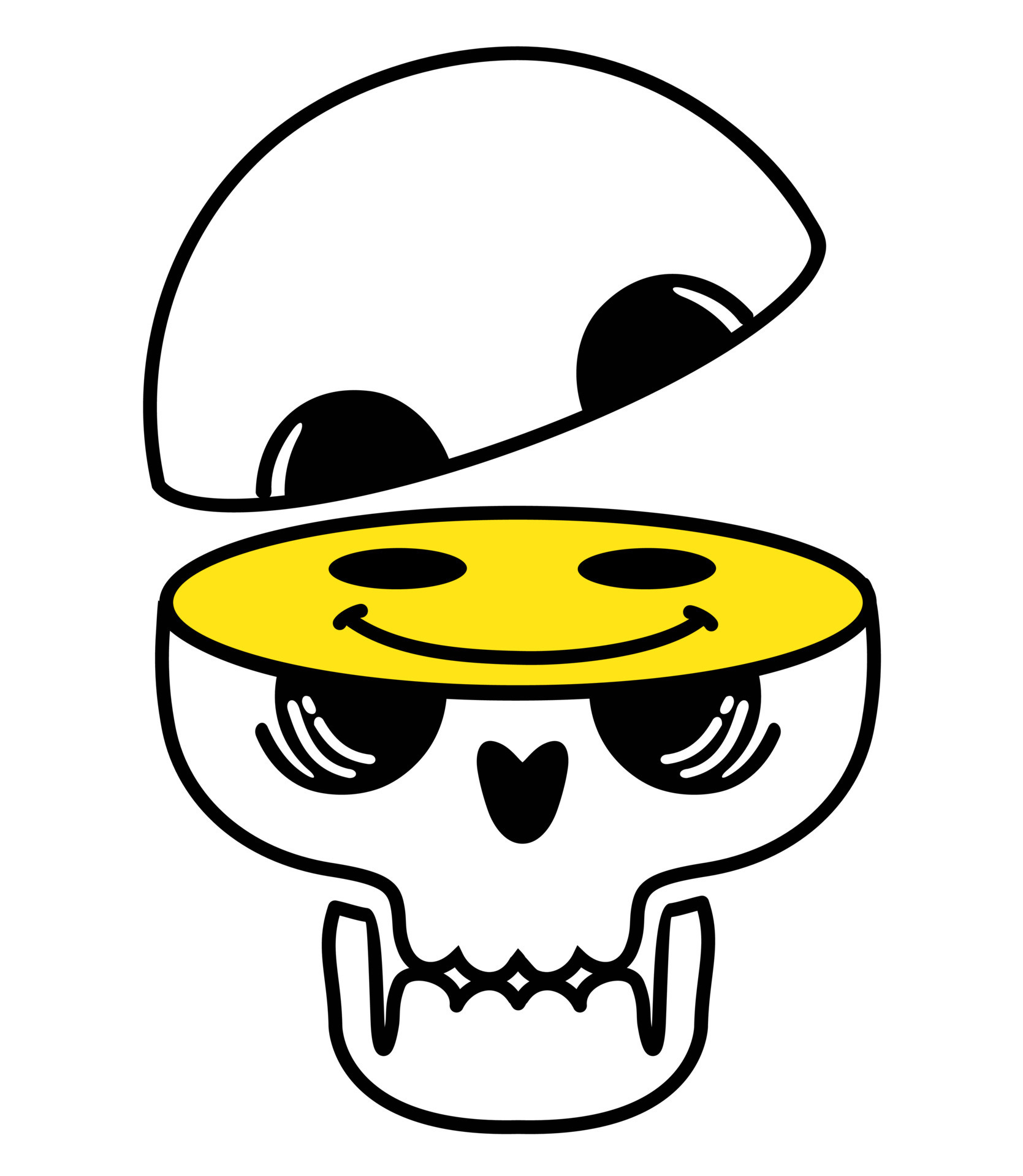 Smiling skull skeleton smiley face. Half skull emoticons, emojis. Retro ... Smiling skull skeleton smiley face. Half skull emoticons, emojis. Retro ...