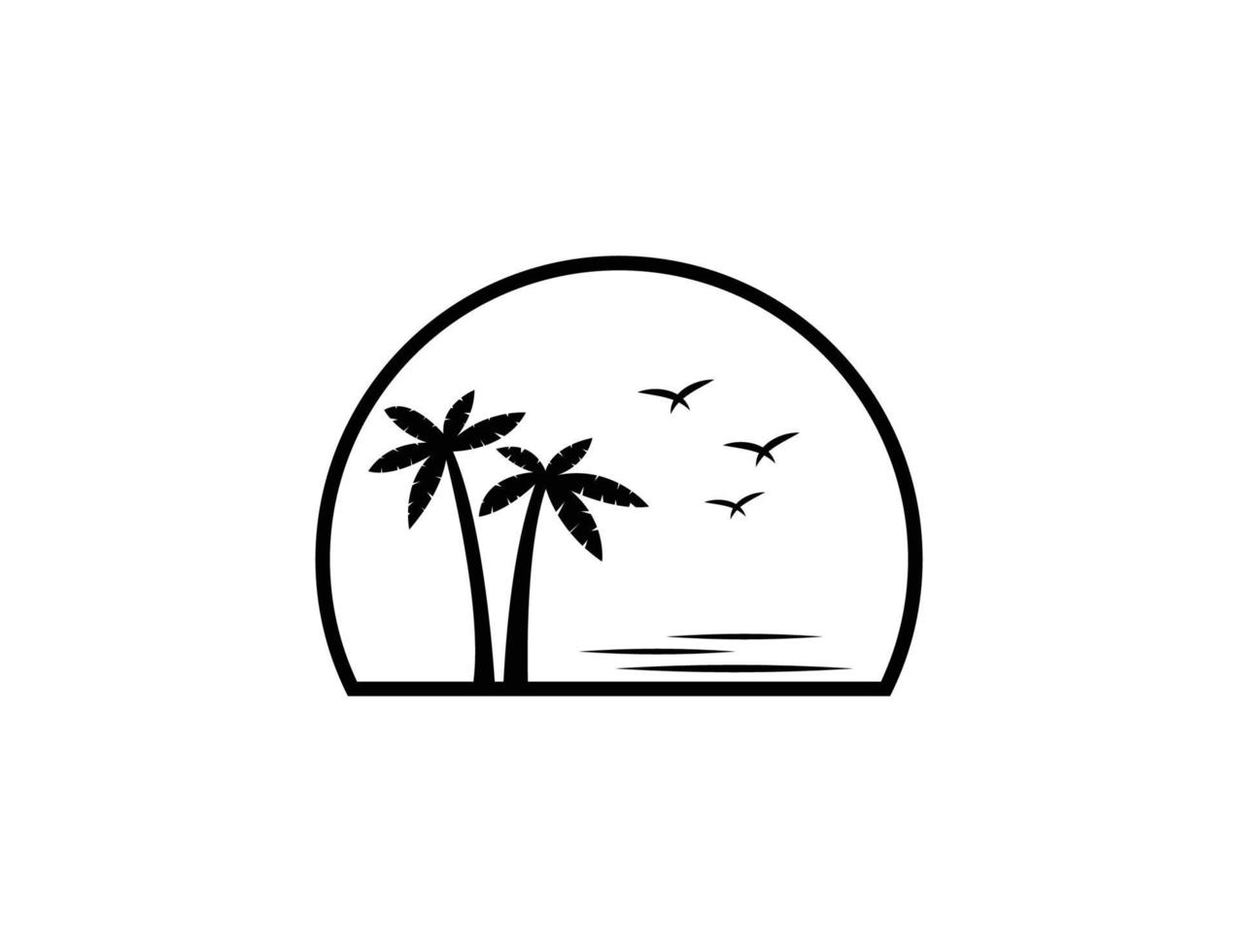 Landscape palm tree island illustration 11815404 Vector Art at Vecteezy