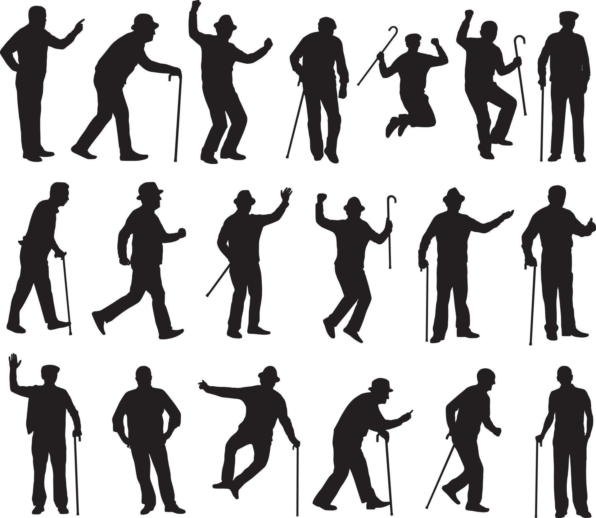 old man silhouette 11816418 Vector Art at Vecteezy