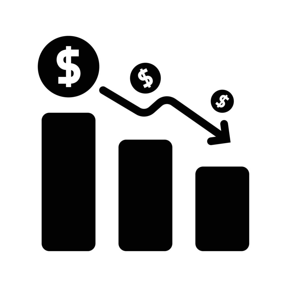 Black decrease icon that is suitable for your financial business 11817679 Vector Art at Vecteezy