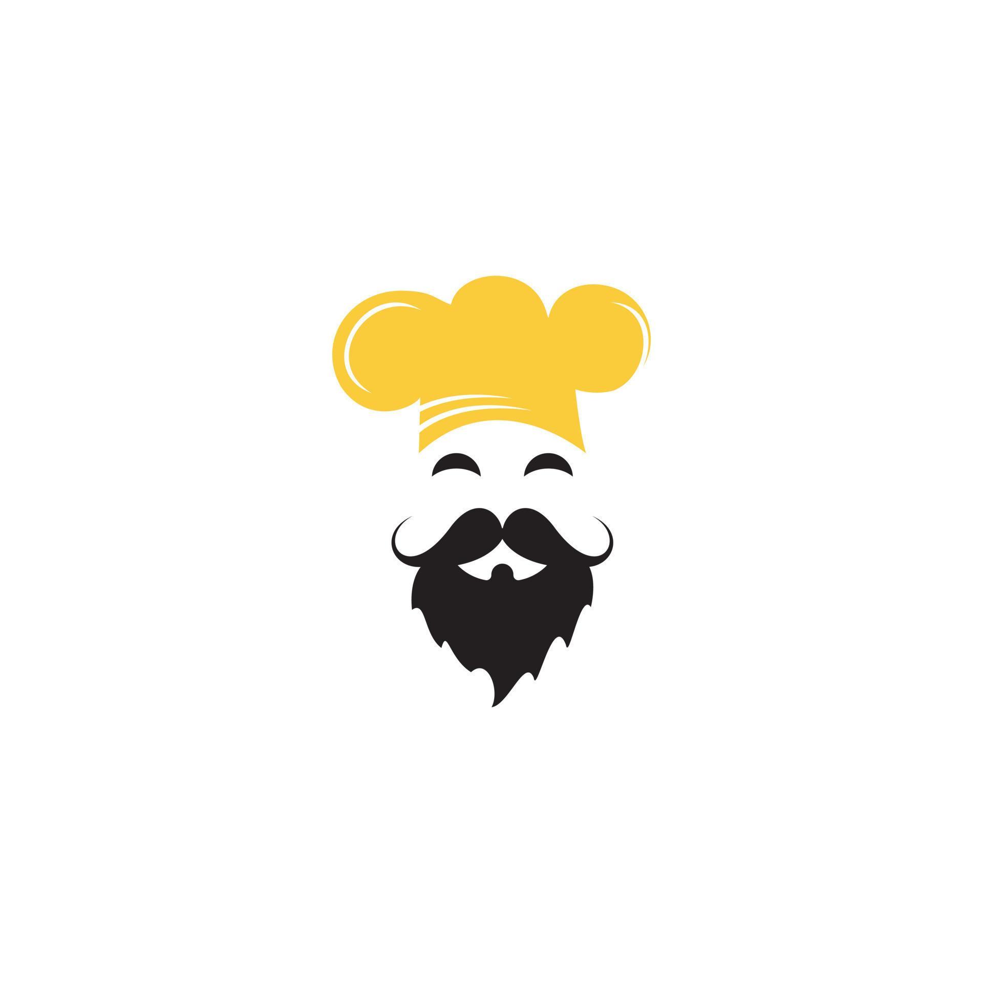 Master chef vector logo design. Head chef with mustache and beard ... Master chef vector logo design. Head chef with mustache and beard ...