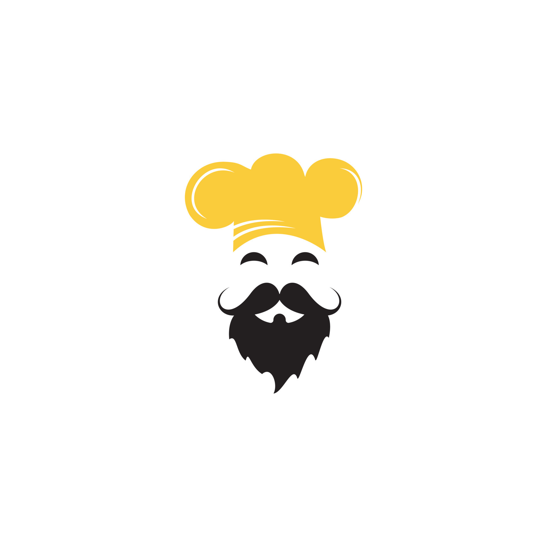 Master chef vector logo design. Head chef with mustache and beard ...