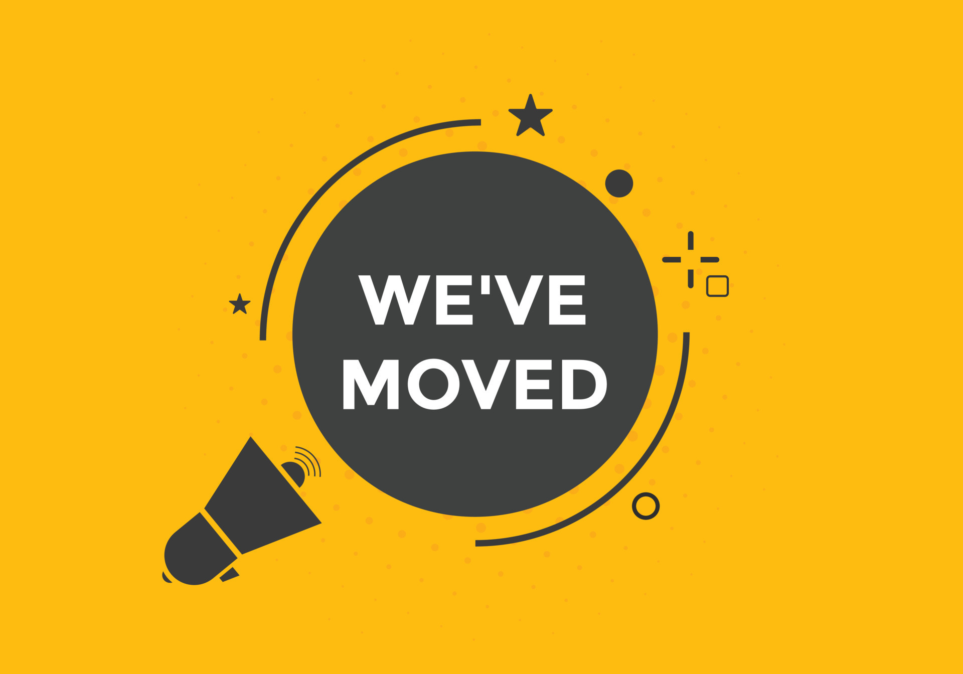 Weve moved button. speech bubble. We have moved web banner template ... Weve moved button. speech bubble. We have moved web banner template ...