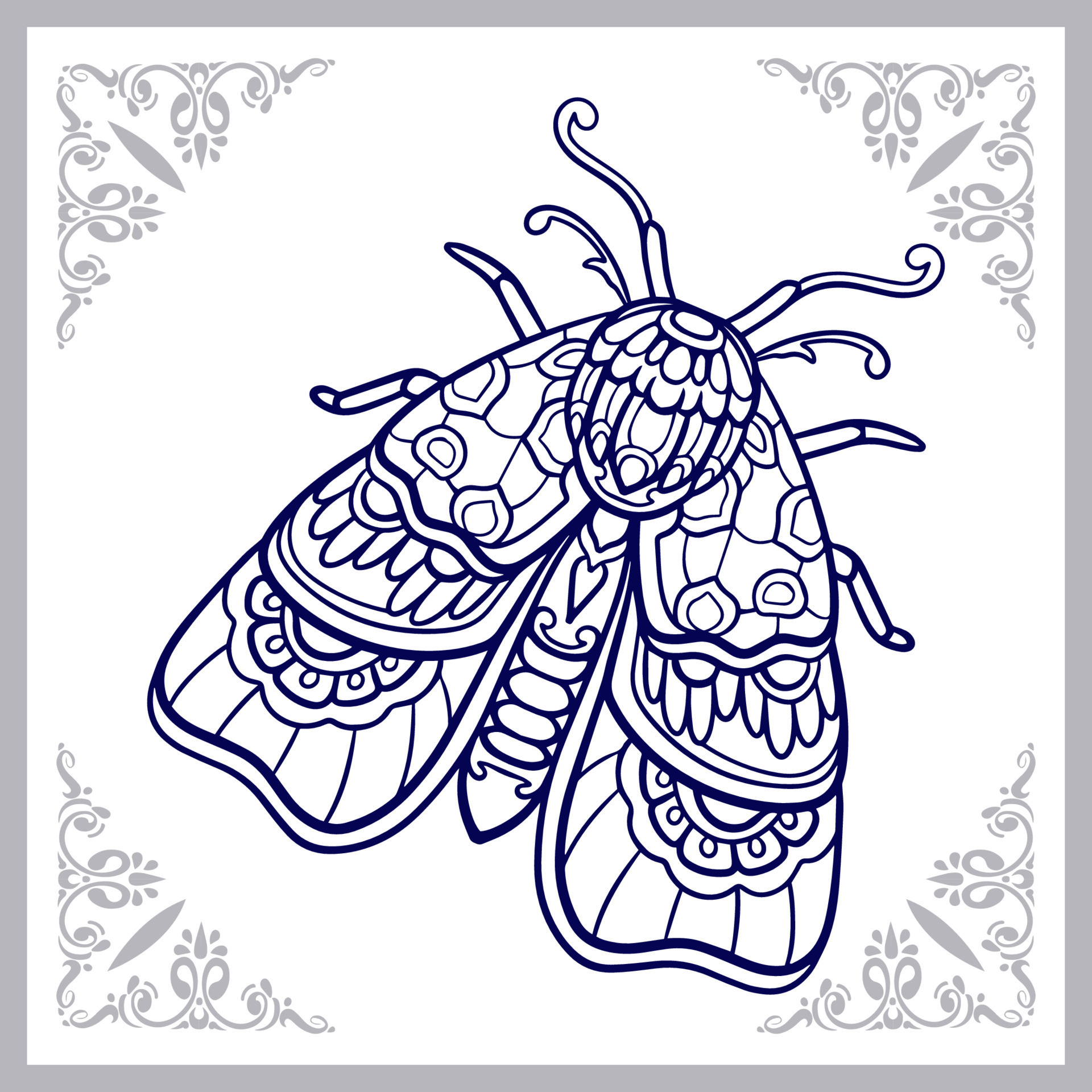 Moth mandala arts isolated on white background 11825868 Vector Art at ...