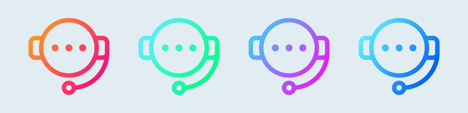 Call center line icon in gradient colors. Support signs vector ... Call center line icon in gradient colors. Support signs vector ...