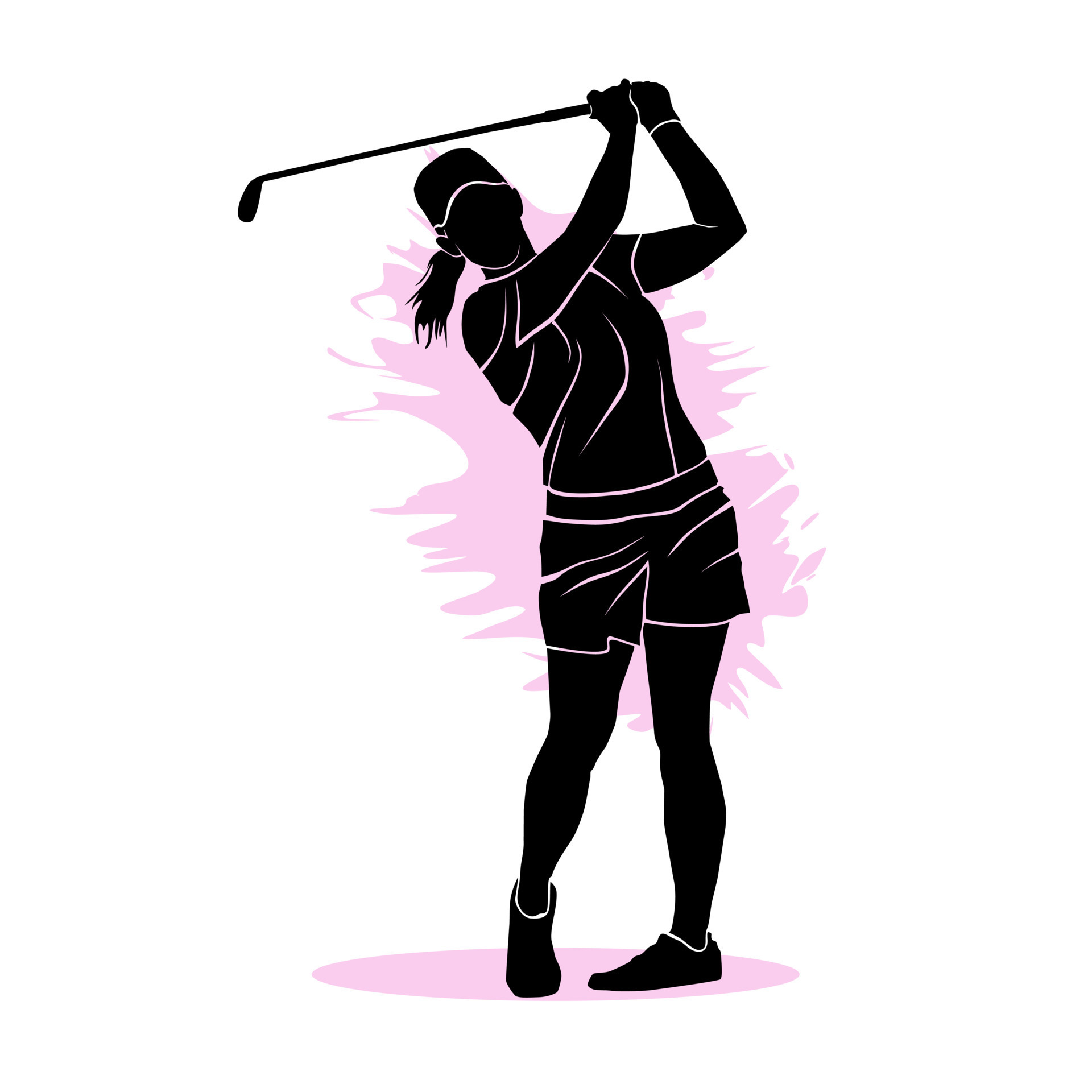 Female Golfer Silhouette Vector