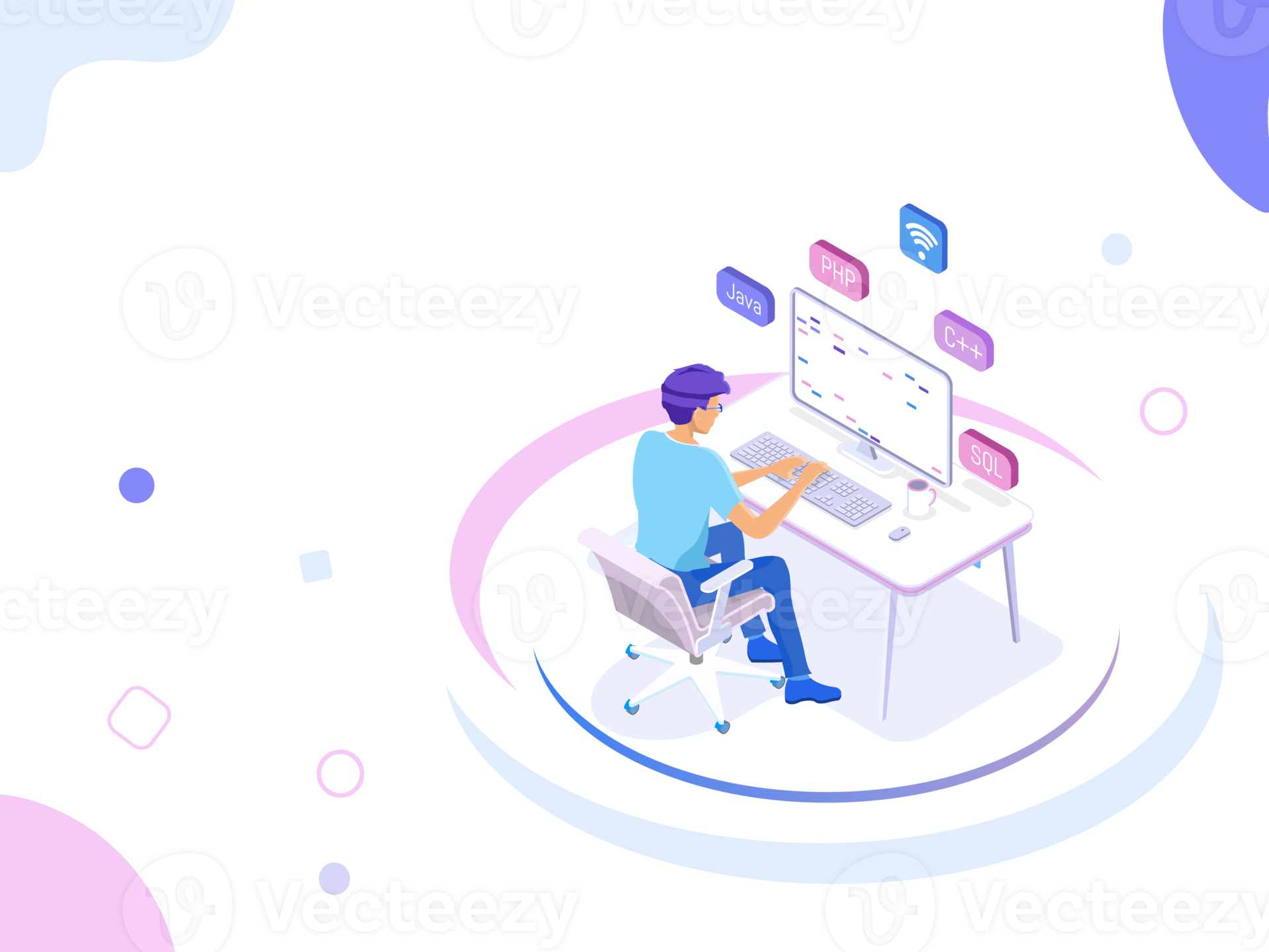 Computer programmer illustration 11835250 PNG